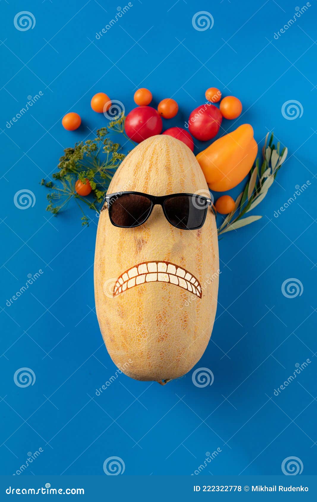 The Angry Emotion Feeling on the Face Made of Mix of Fruit Flat Lay ...