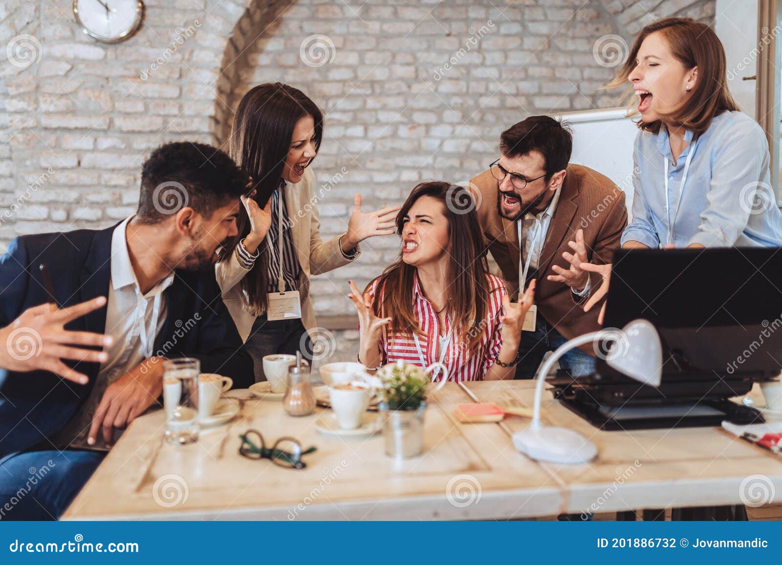 Emotional Young People Shouting on Each Other during Solving Problems ...