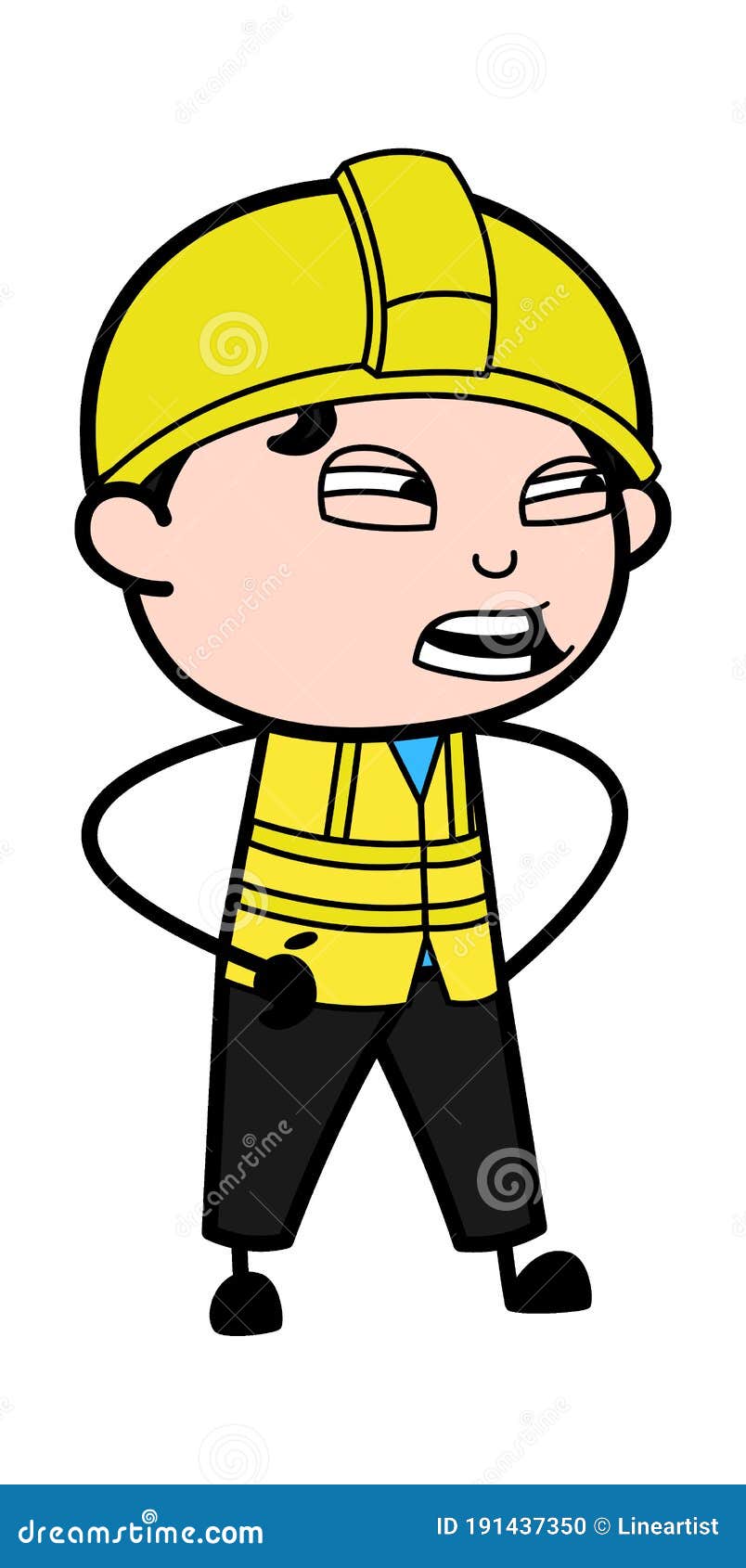 Angry Engineer Talking Cartoon Stock Illustration - Illustration of ...