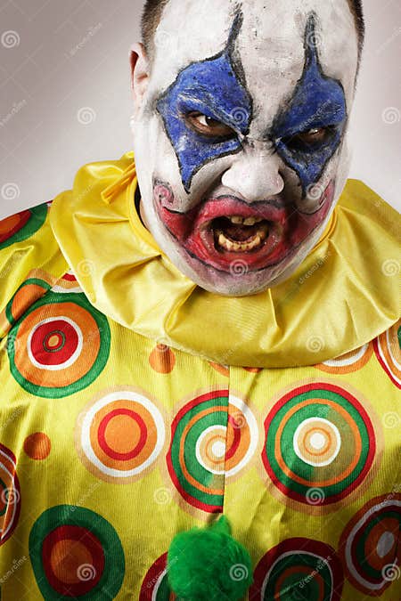Angry evil clown stock photo. Image of spooky, frightening - 12424974