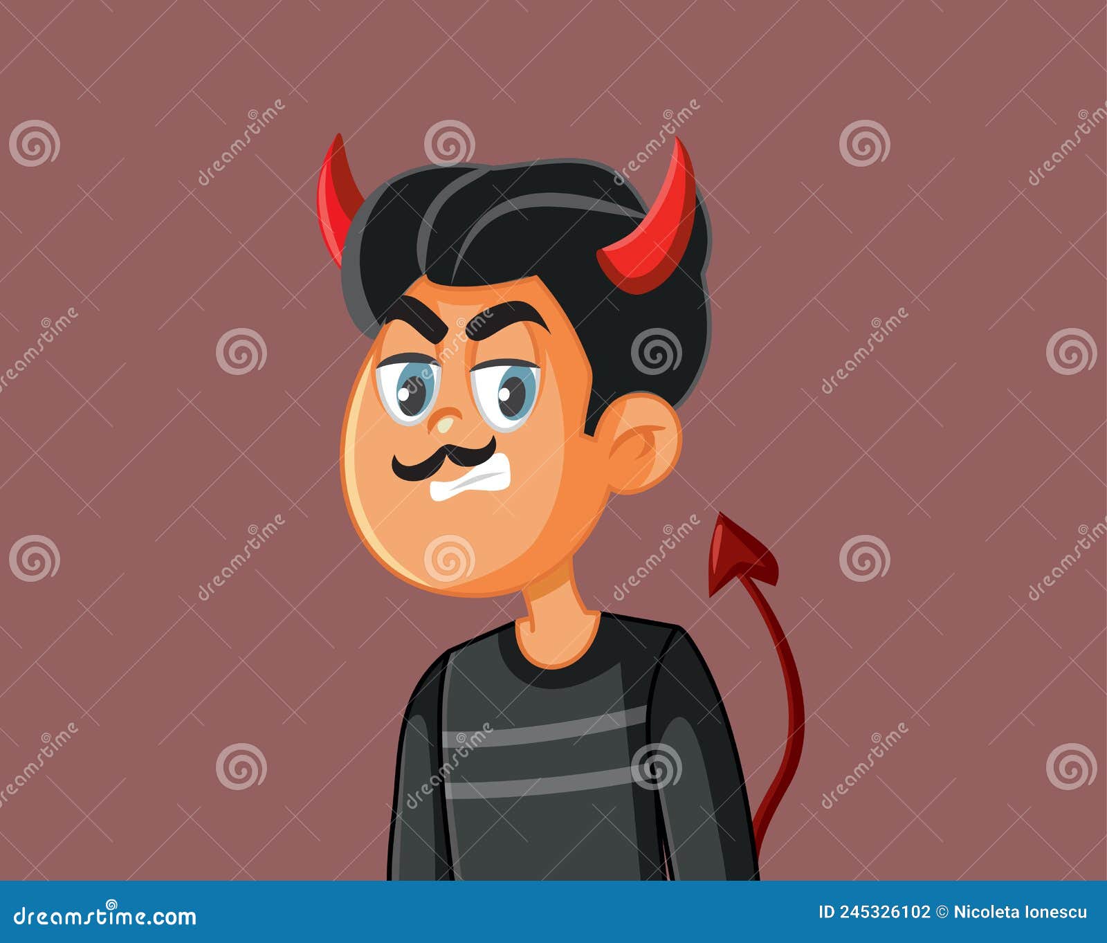 Angry Evil Devilish Man Vector Cartoon Illustration Stock Vector ...