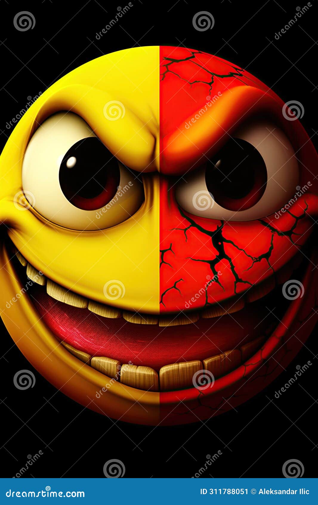 Angry Evil Emoji Face. Ai Generative Stock Image - Image of stationery ...