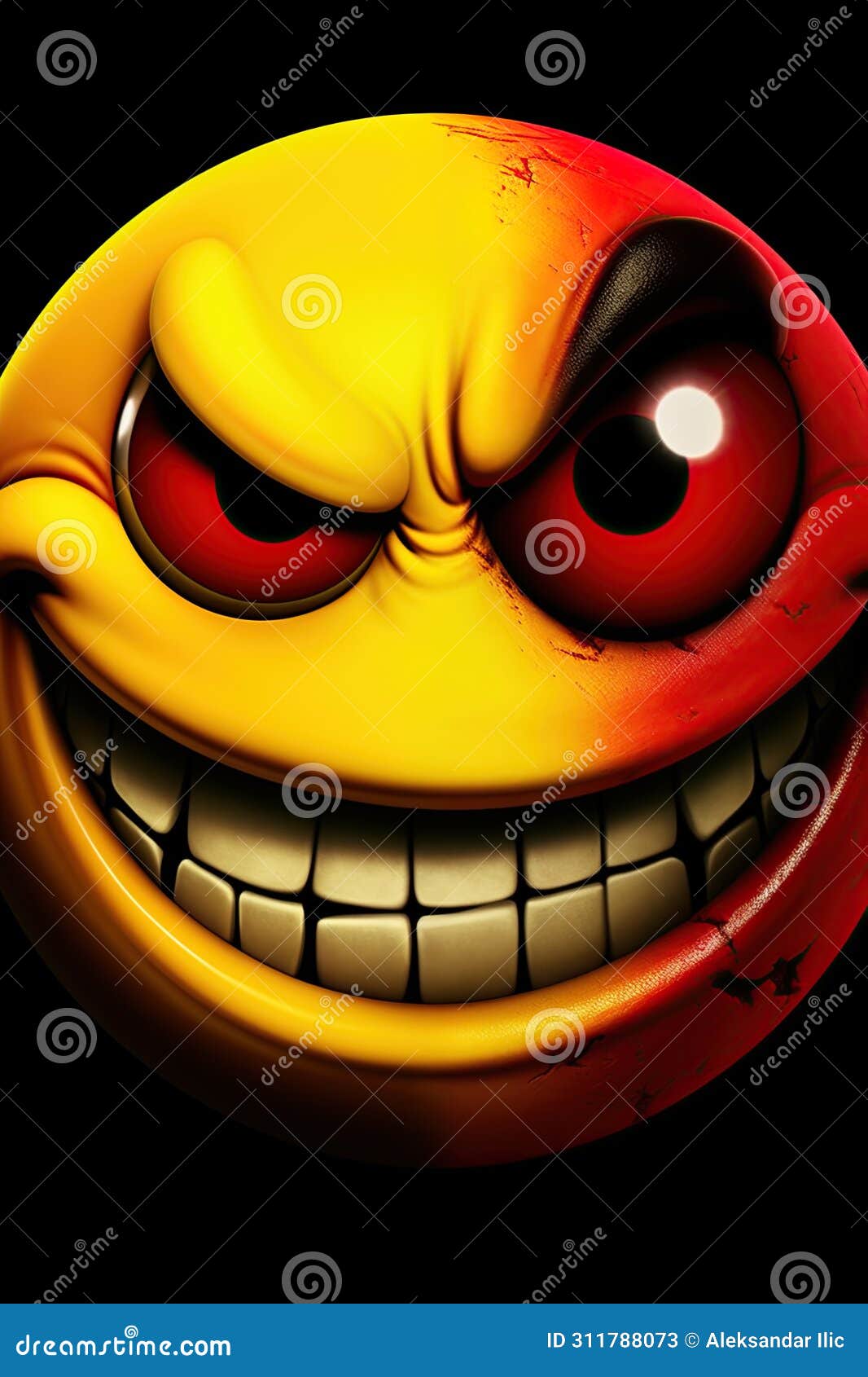 Angry Evil Emoji Face. Ai Generative Stock Image - Image of emotional ...