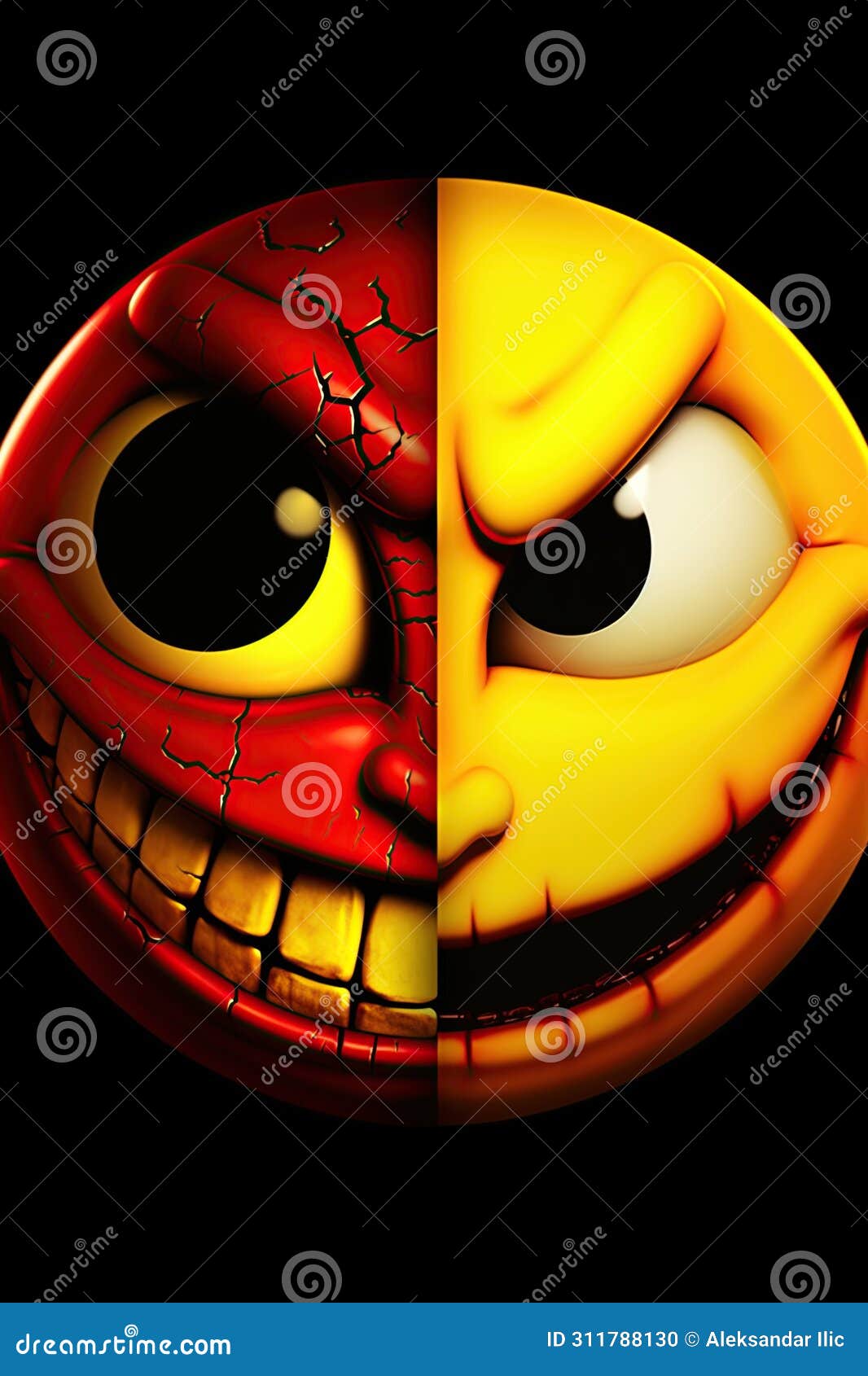 Angry Evil Emoji Face. Ai Generative Stock Photo - Image of smiley ...