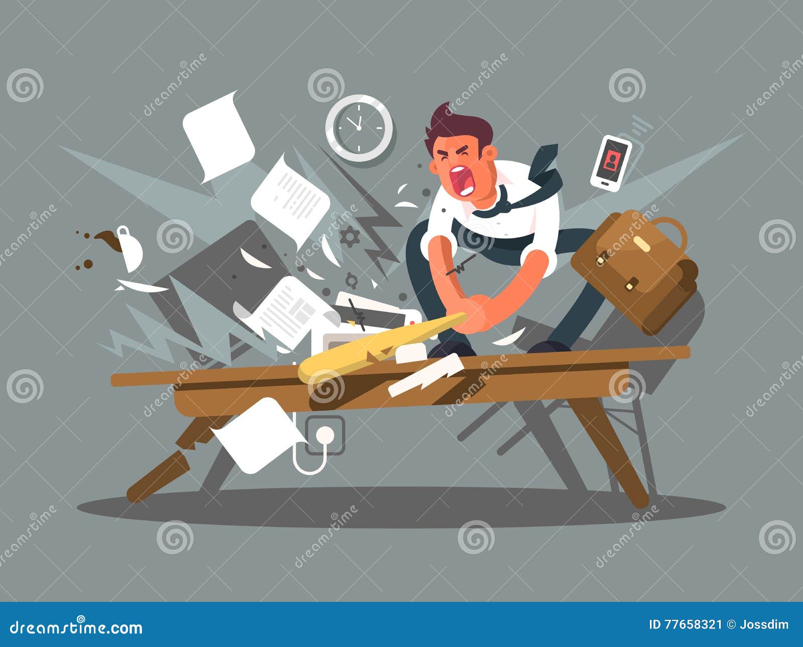 Angry and Exasperated Employee Stock Vector - Illustration of manager ...