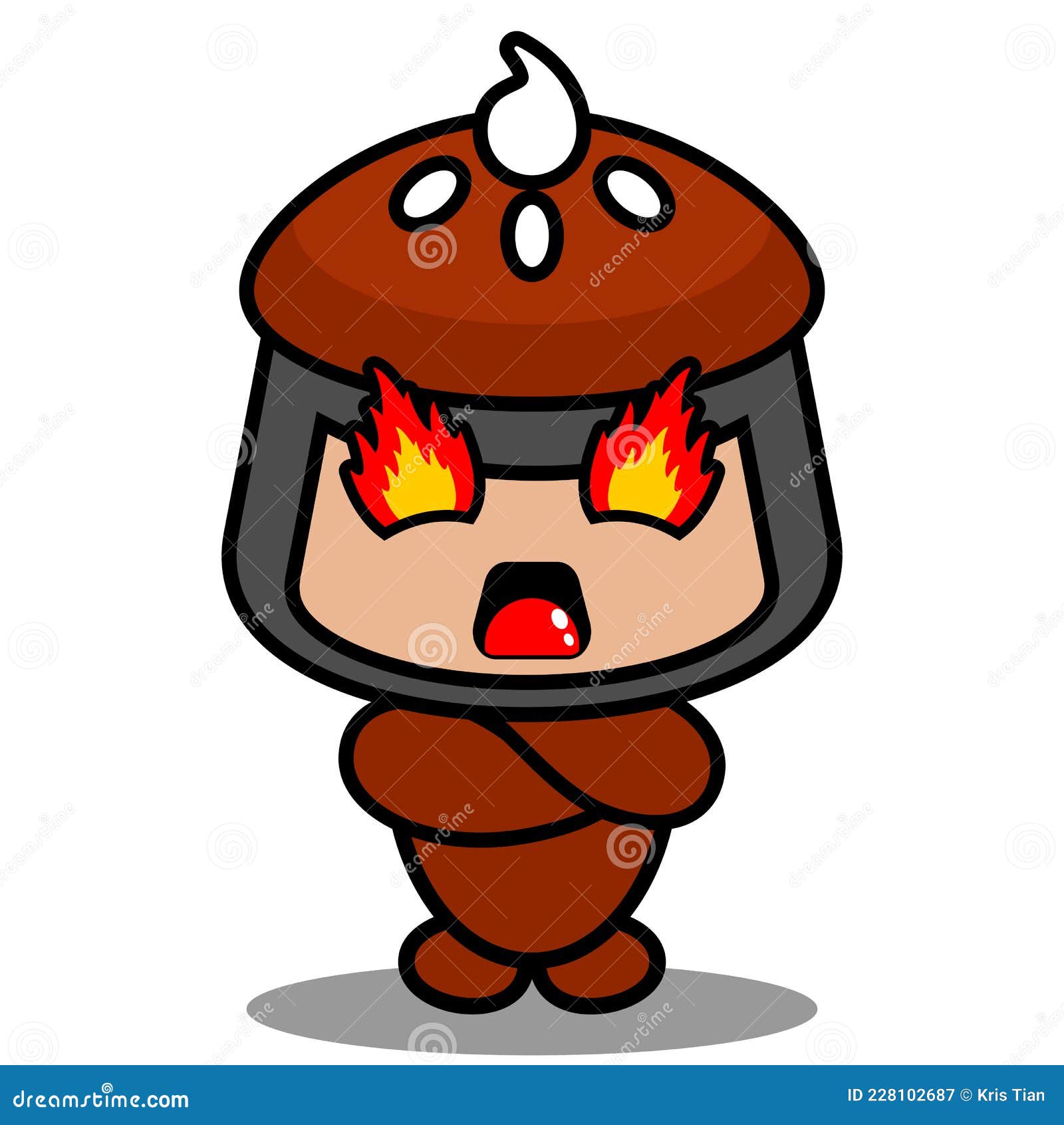 Angry Expression Doodle Cake Pie Mascot Costume Stock Vector ...