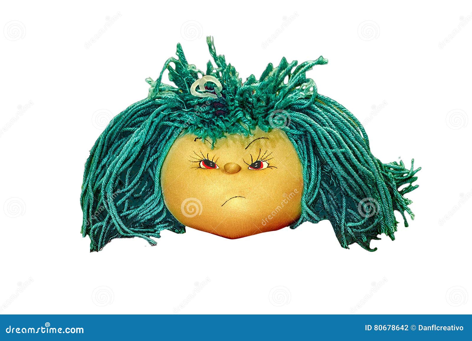 Angry Expression Girl Doll Face Isolated Stock Illustration ...