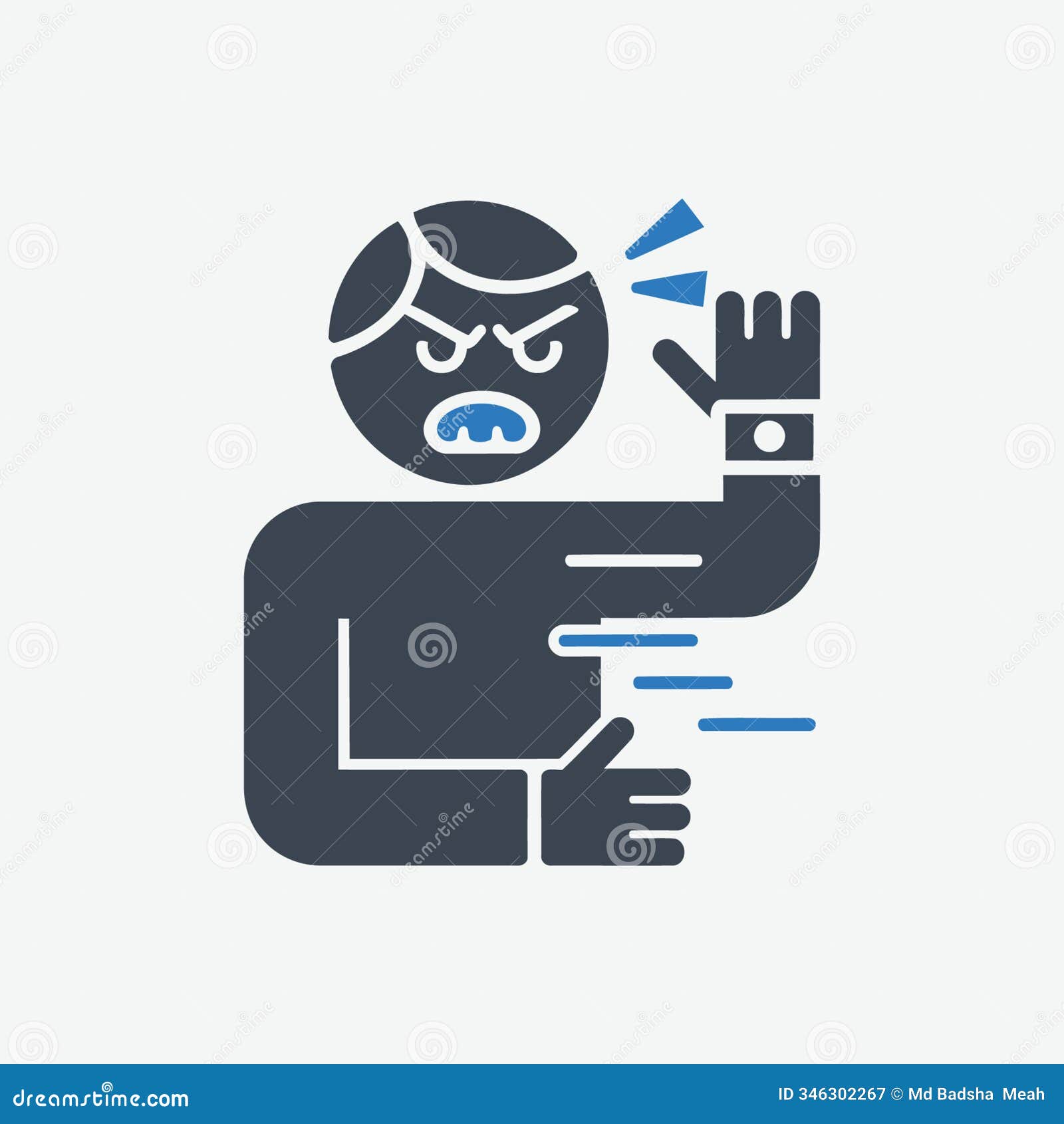 Angry Expression. Face With Angry Emotions. Stare, Frowning Eyebrows ...