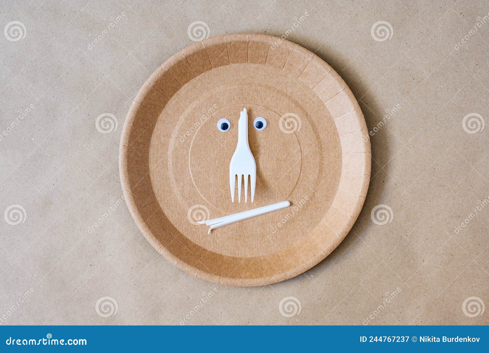 An Angry Expression Made Out of Plastic Trash on a Disposable Paper ...