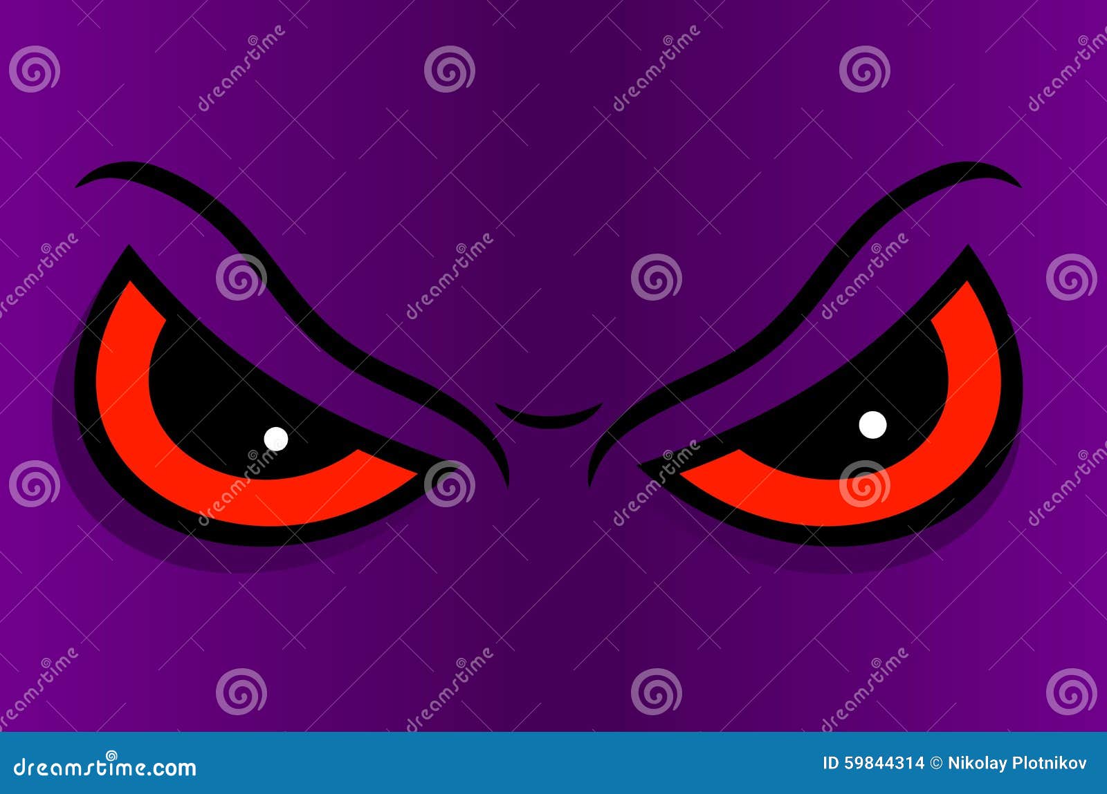 Angry Eyes in Cartoon. Vector Illustration. Stock Vector - Illustration ...
