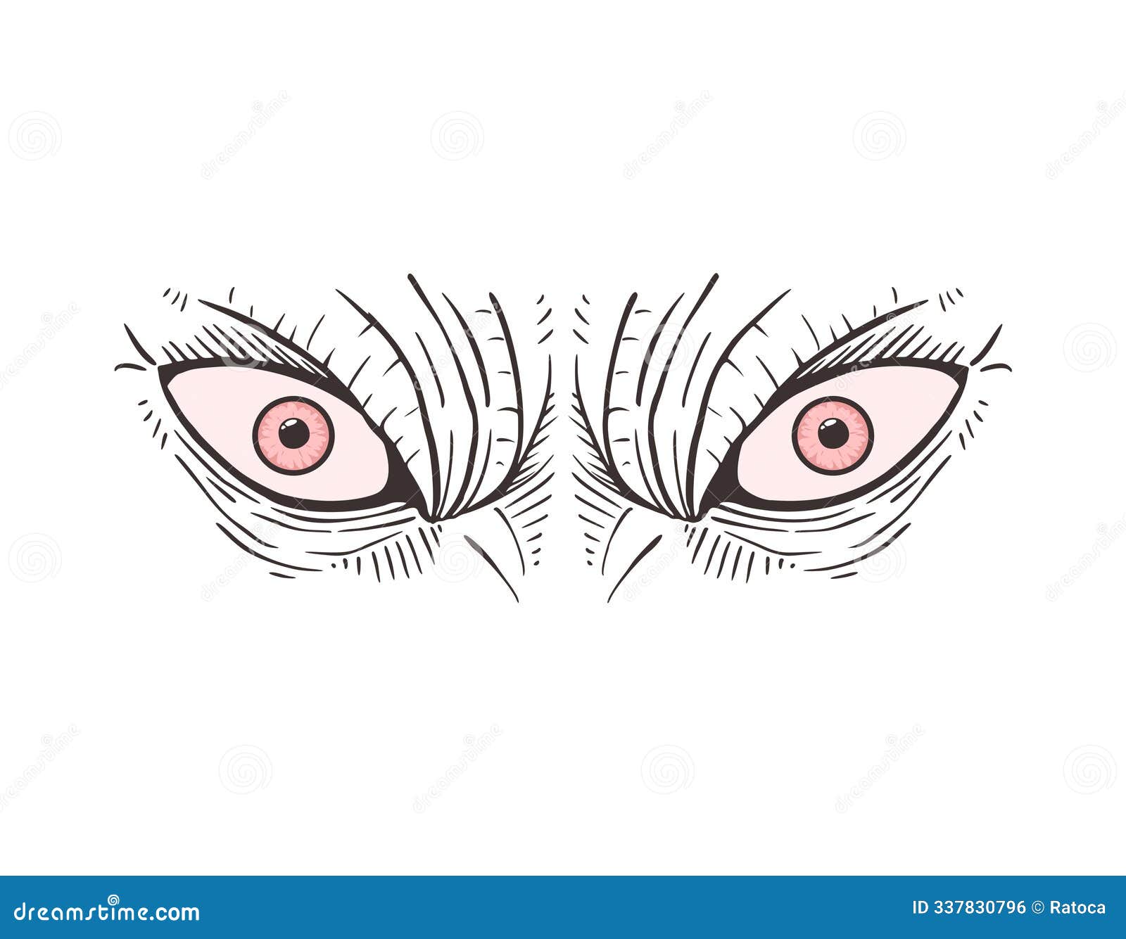 Angry eyes looking draw stock vector. Illustration of funny - 337830796
