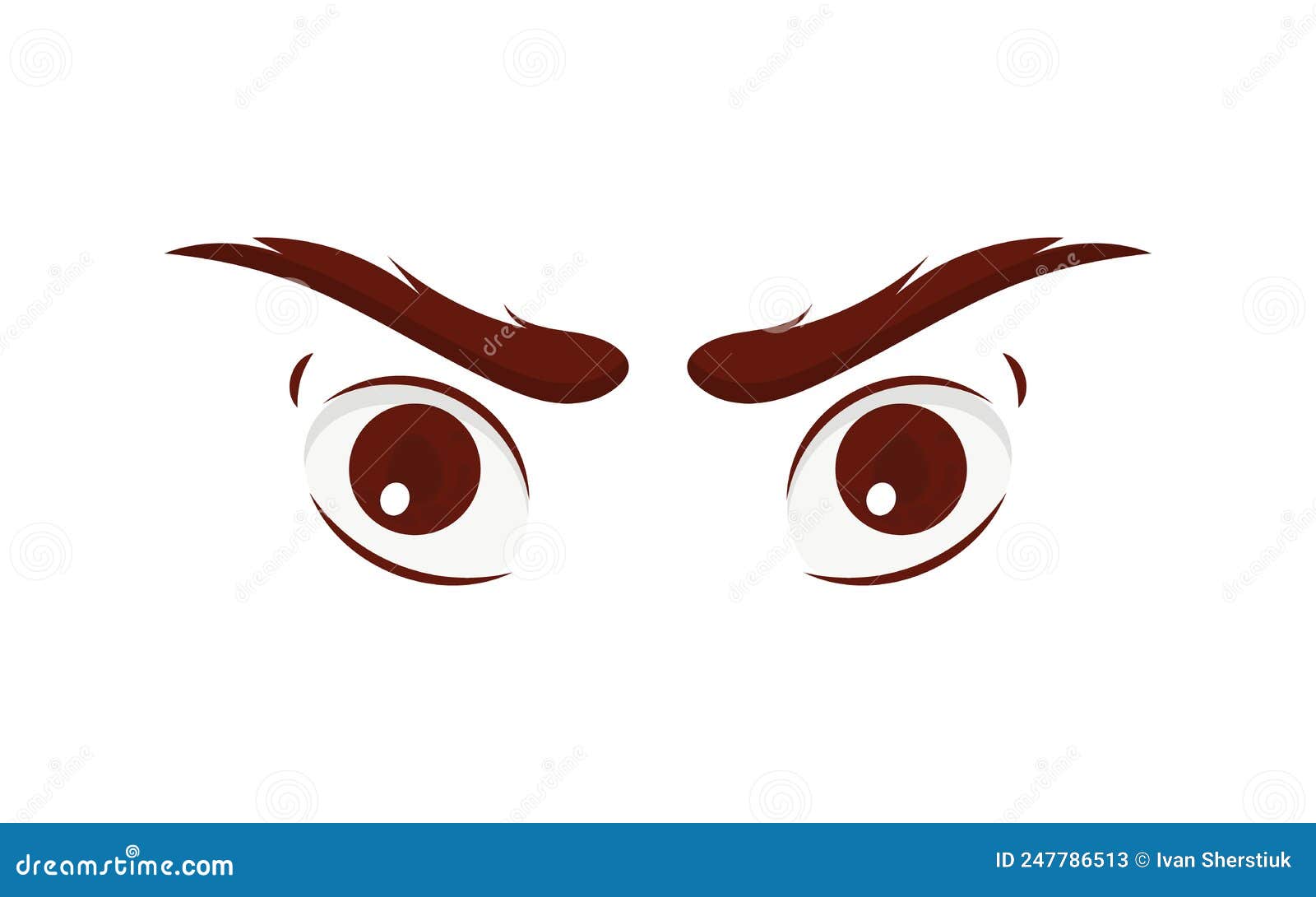 Angry Eyes, Stern Looking Eyes, Vector Illustration Stock Vector ...