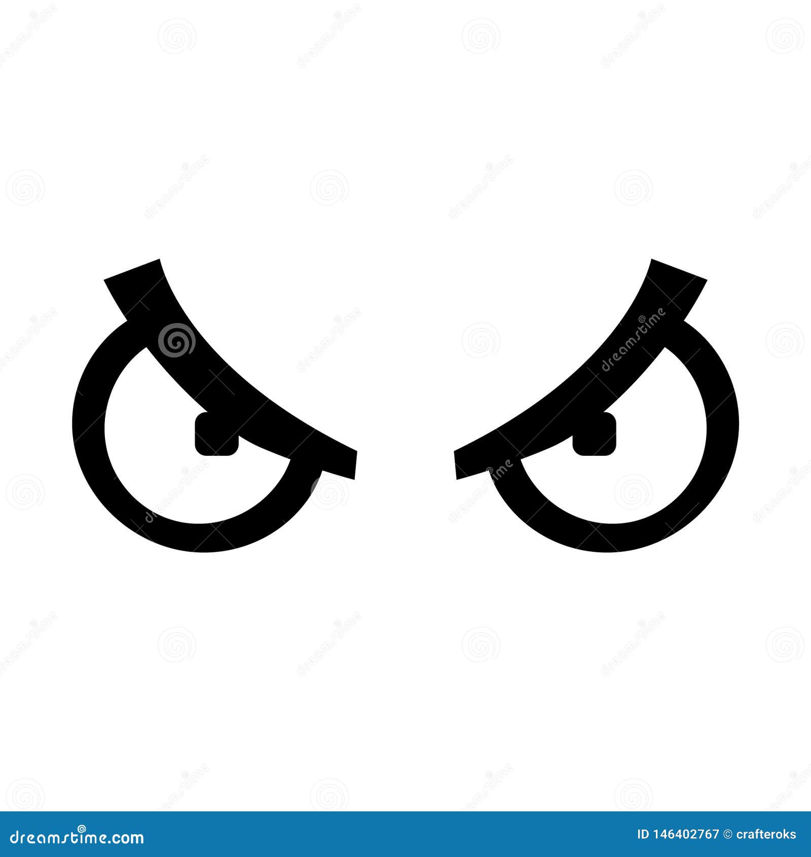 Angry Eyes Vector Human Gesture Stock Vector - Illustration of ...