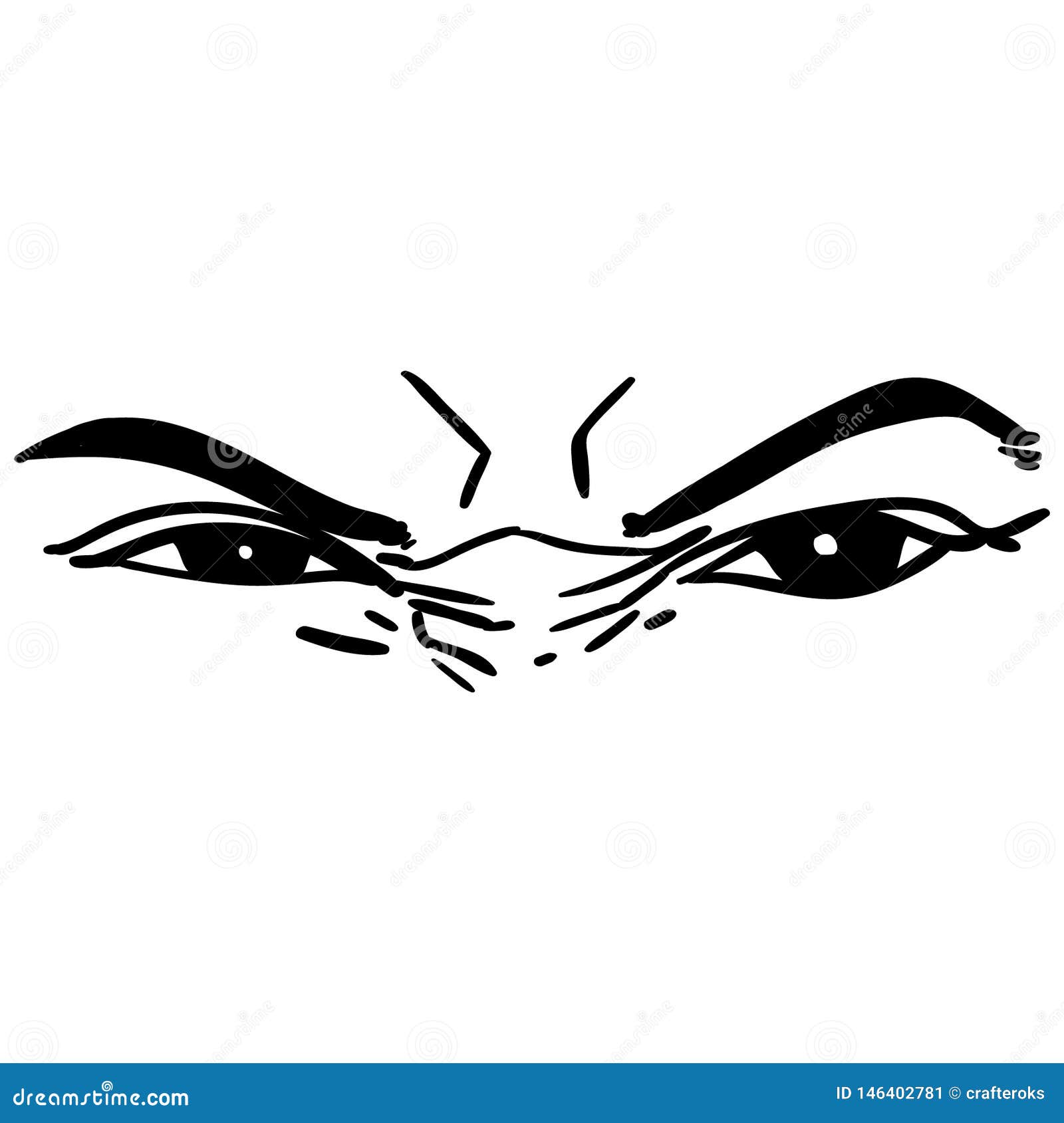 Angry Eyes Vector Human Gesture Stock Vector - Illustration of looking ...