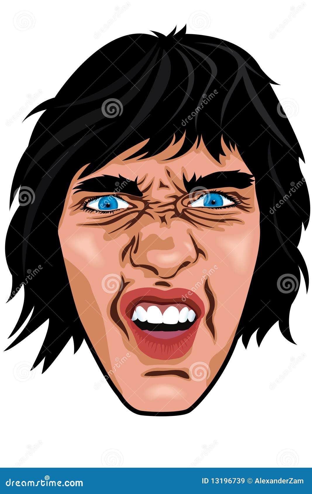 Angry face stock vector. Illustration of drawing, icon - 13196739