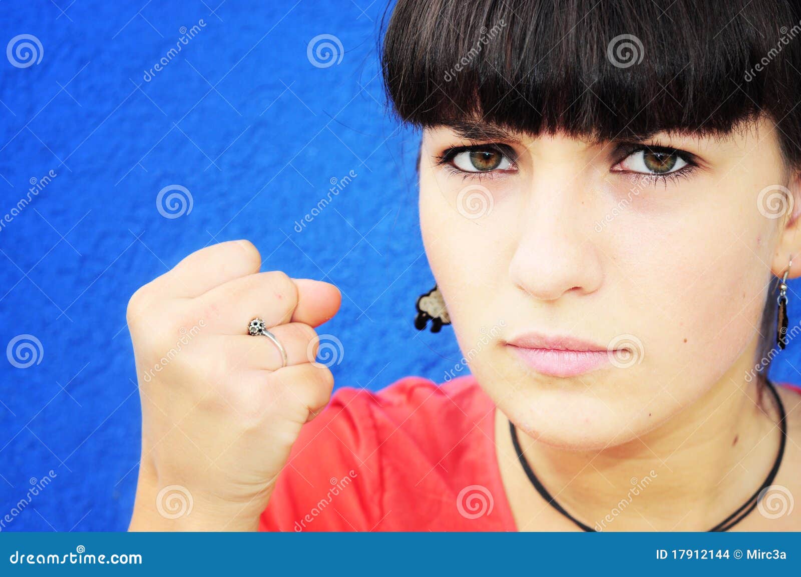 Angry face stock photo. Image of lips, brunette, caucasian - 17912144