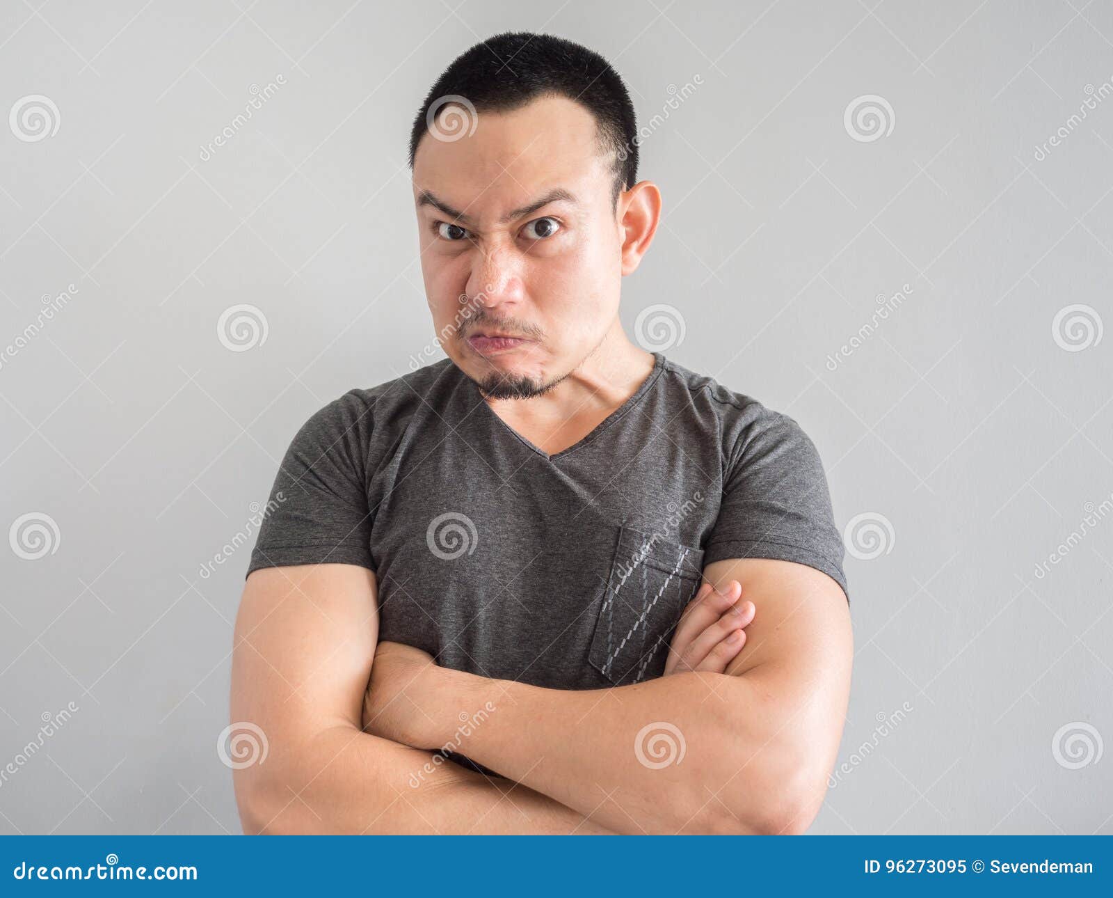 Angry Face of Asian Man Portrait. Stock Image - Image of japanese, loud ...