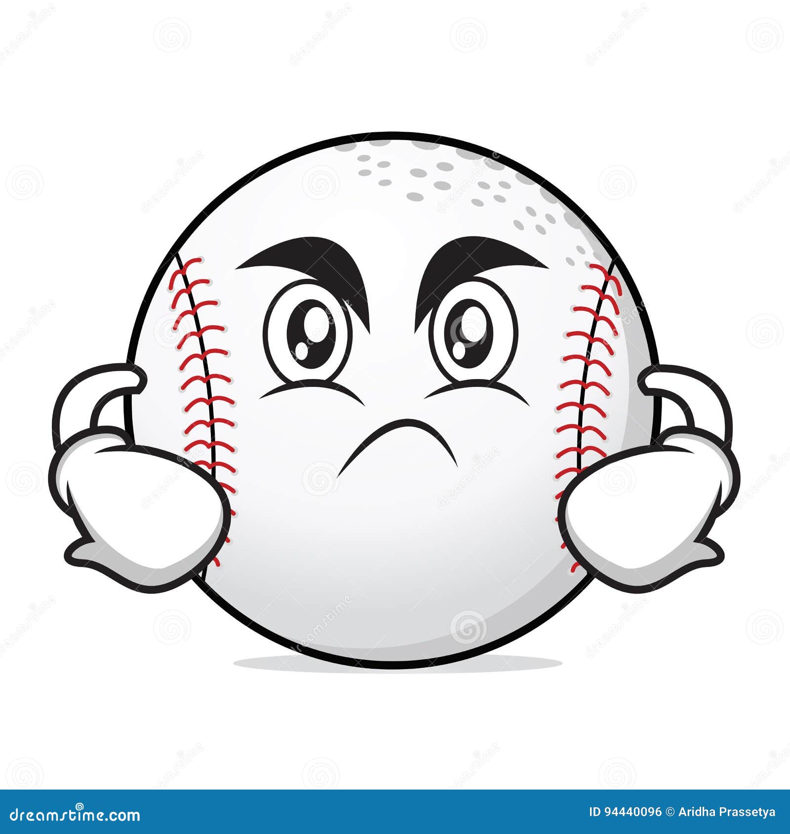 Angry Face Baseball Cartoon Character Stock Vector - Illustration of ...