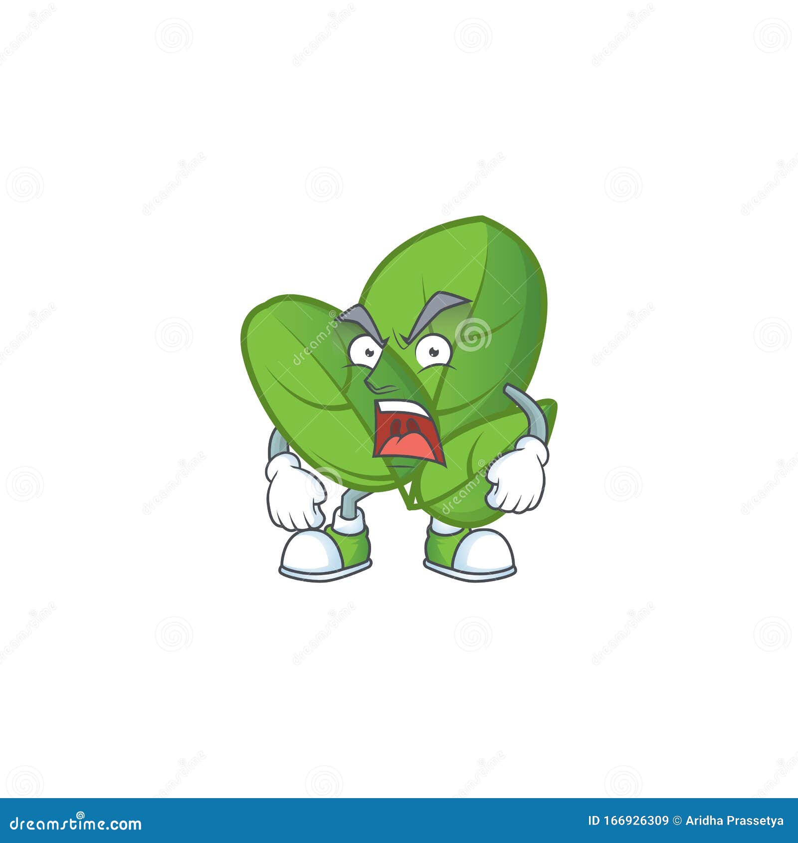 Angry Face of Basil Cartoon Character Style Stock Vector - Illustration ...