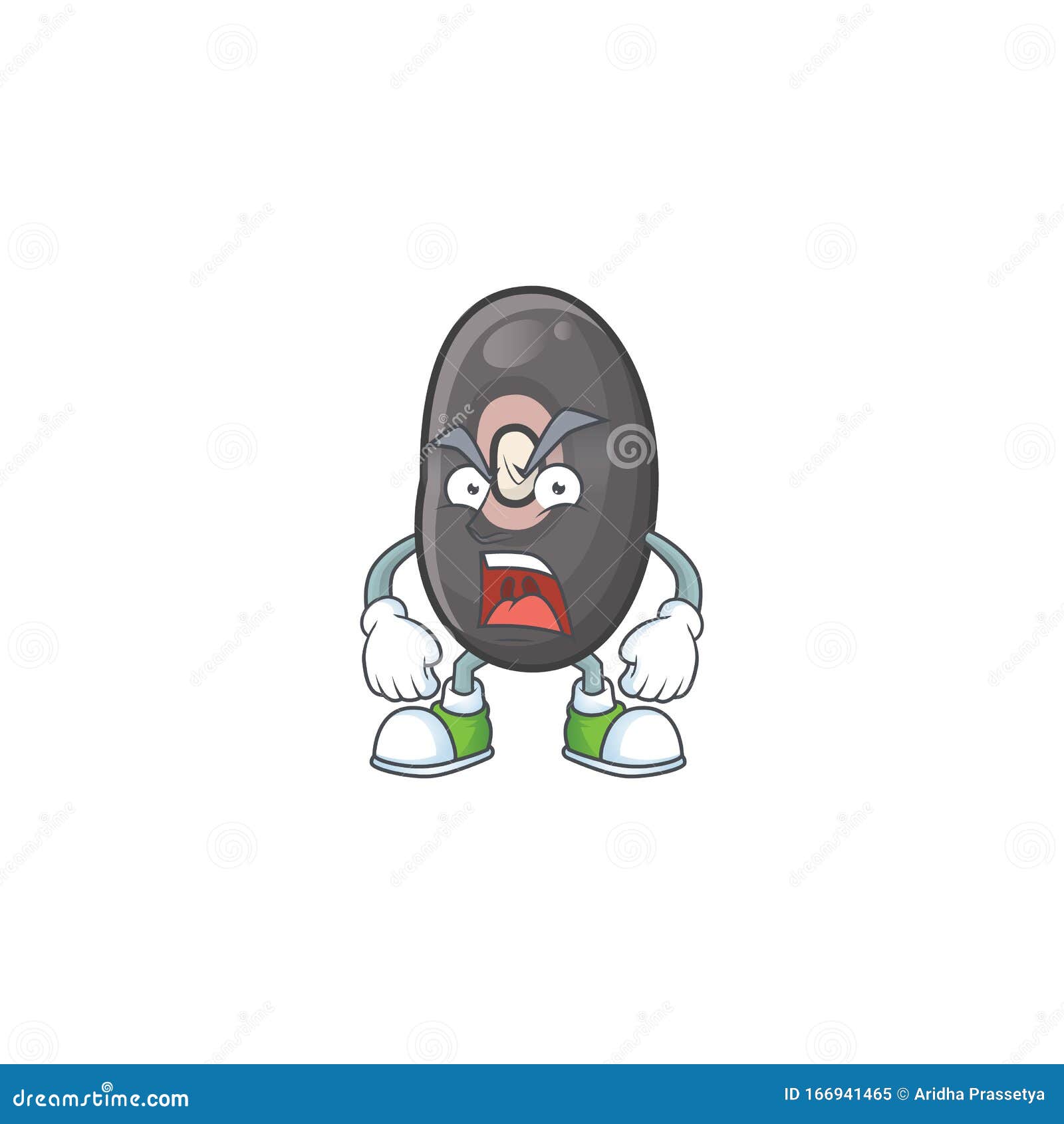 Angry Face of Black Beans Cartoon Character Style Stock Vector ...