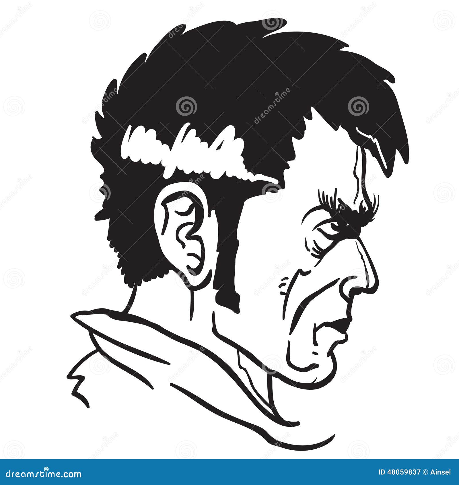 Angry face stock illustration. Illustration of head, freak - 48059837