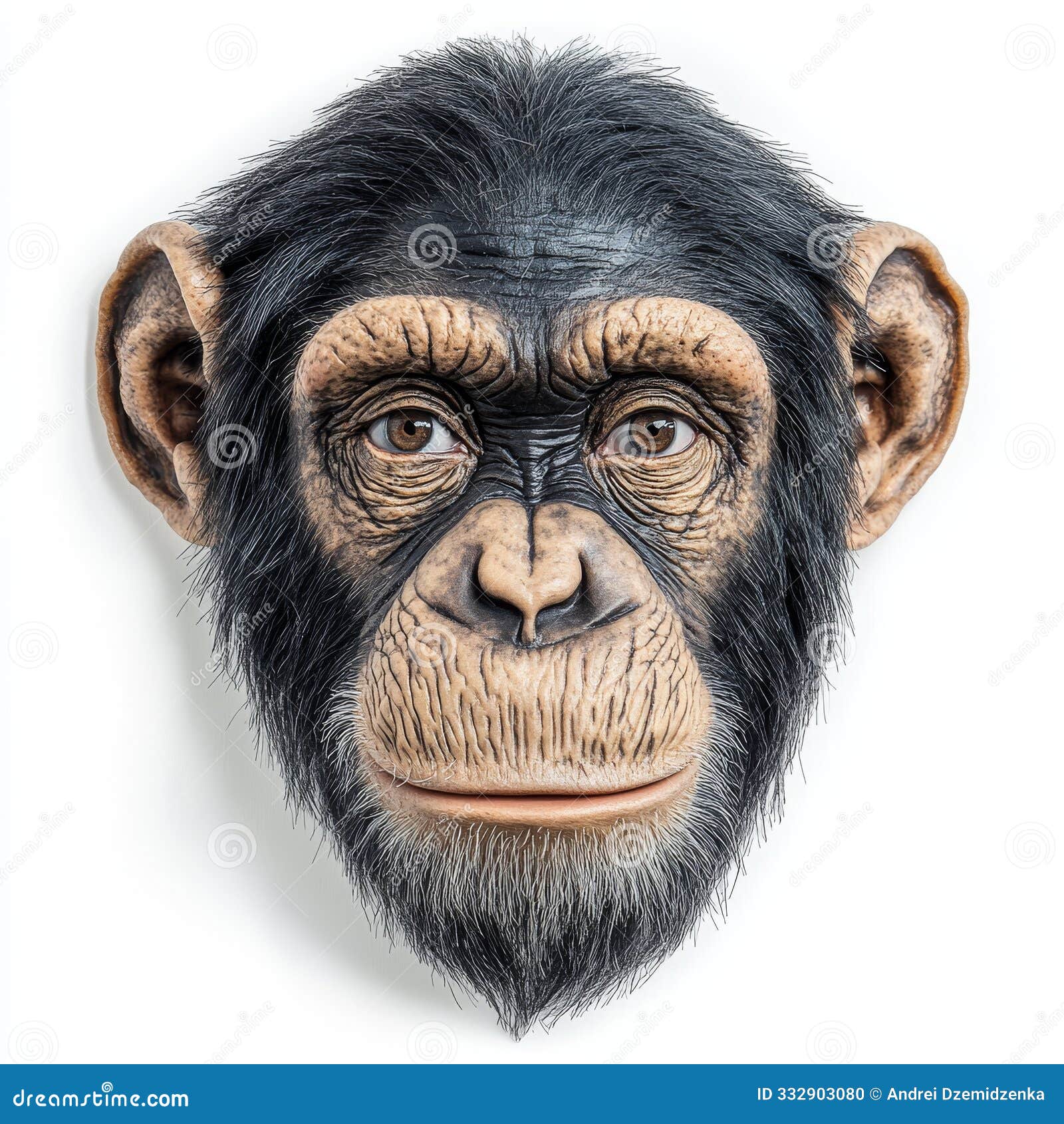 The Angry Face of a Chimpanzee with Its Head Cut Out in Transparent ...