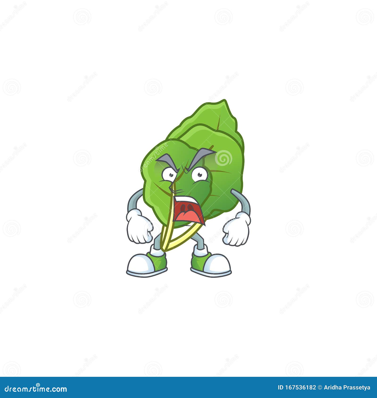 Angry Face of Collard Greens Cartoon Character Style Stock Vector ...