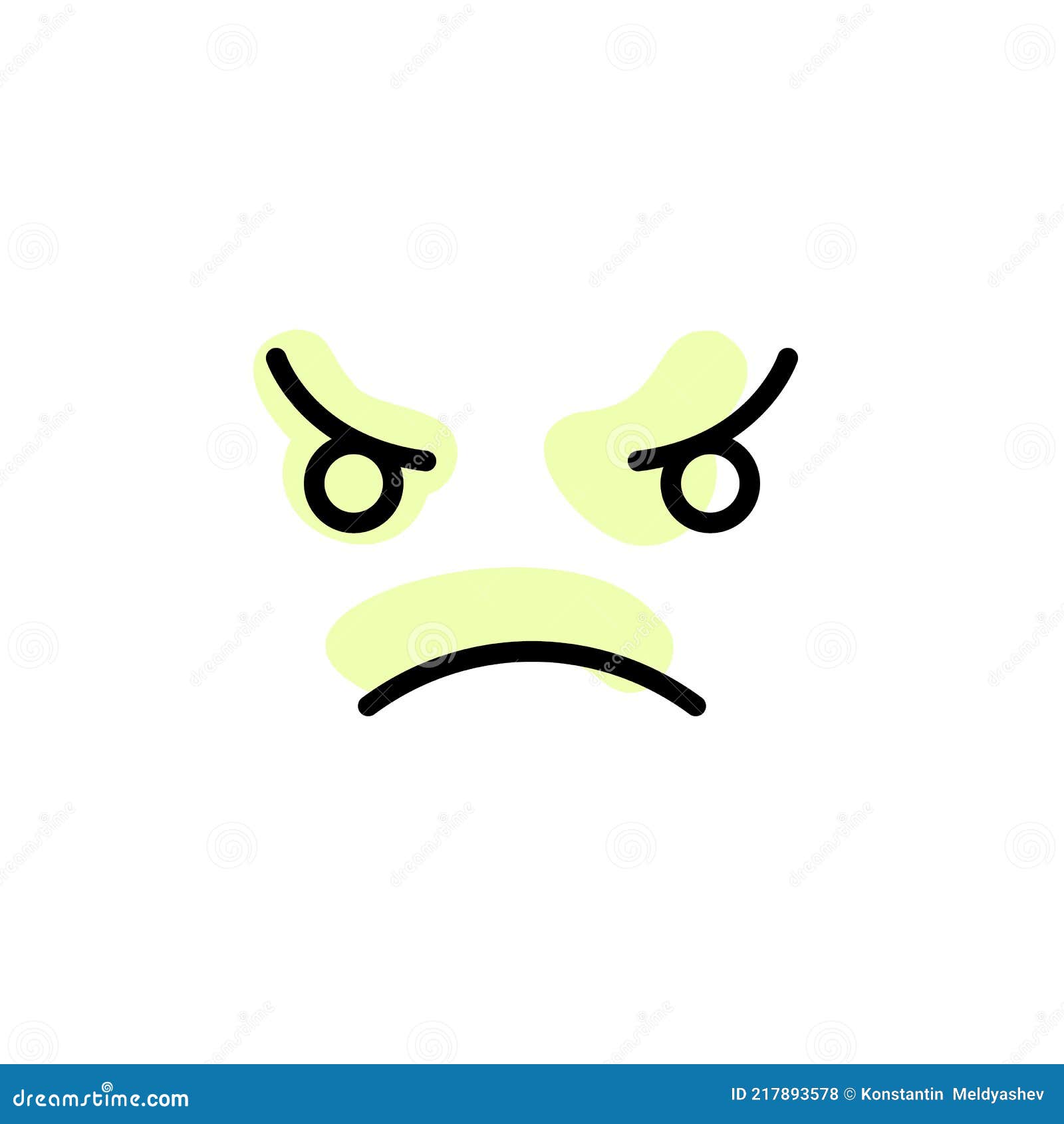 Angry, Face with Color Shadow Vector Icon in Emotion Set Stock Vector ...