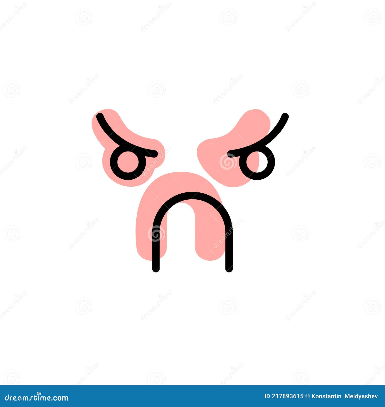 Angry, Face with Color Shadow Vector Icon in Emotion Set Stock Vector ...