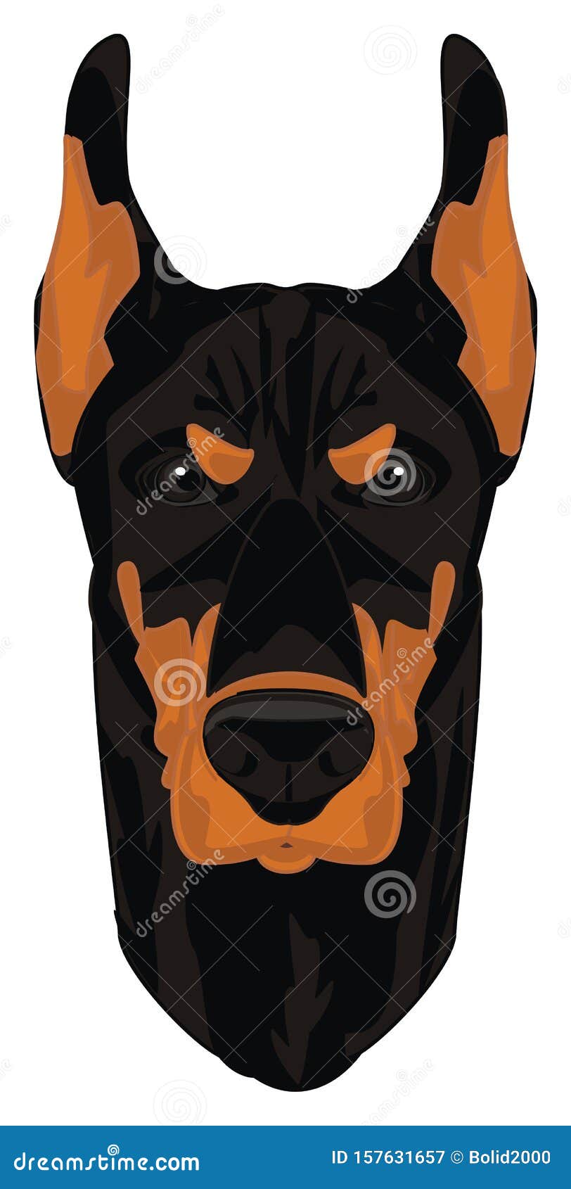 Angry face of dog stock illustration. Illustration of animal - 157631657