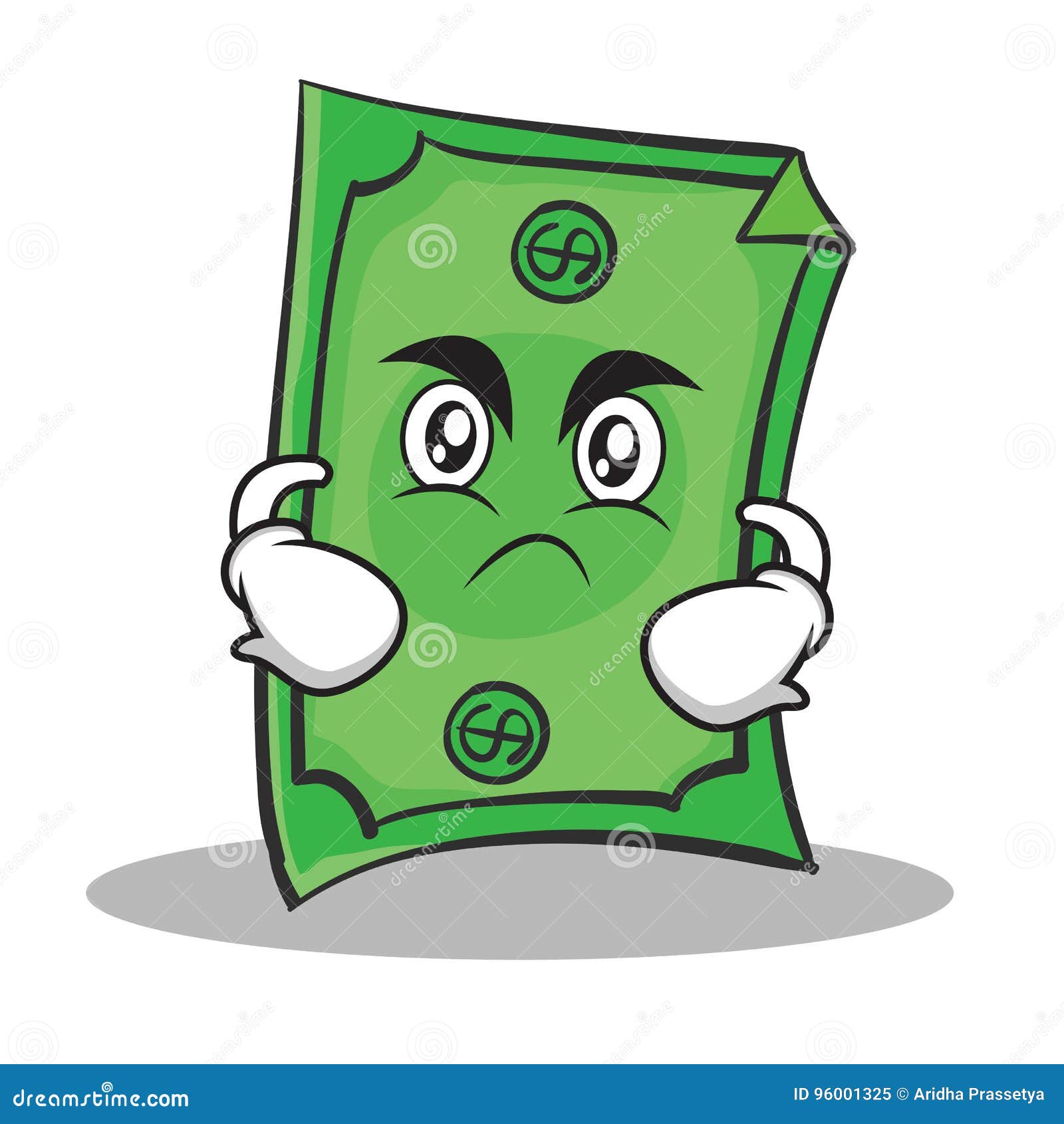 Angry Face Dollar Character Cartoon Style Stock Vector - Illustration ...