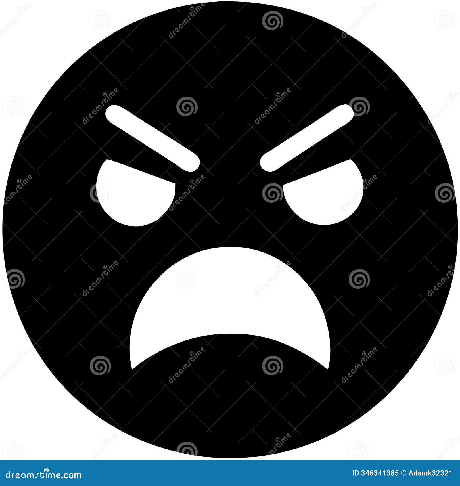Angry Face Emoji Vector for Digital Communication and Expression Design ...
