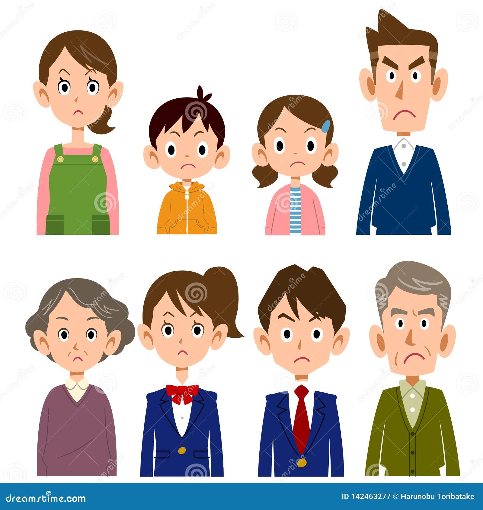 Angry Face of the Family, Upper Body Stock Vector - Illustration of ...