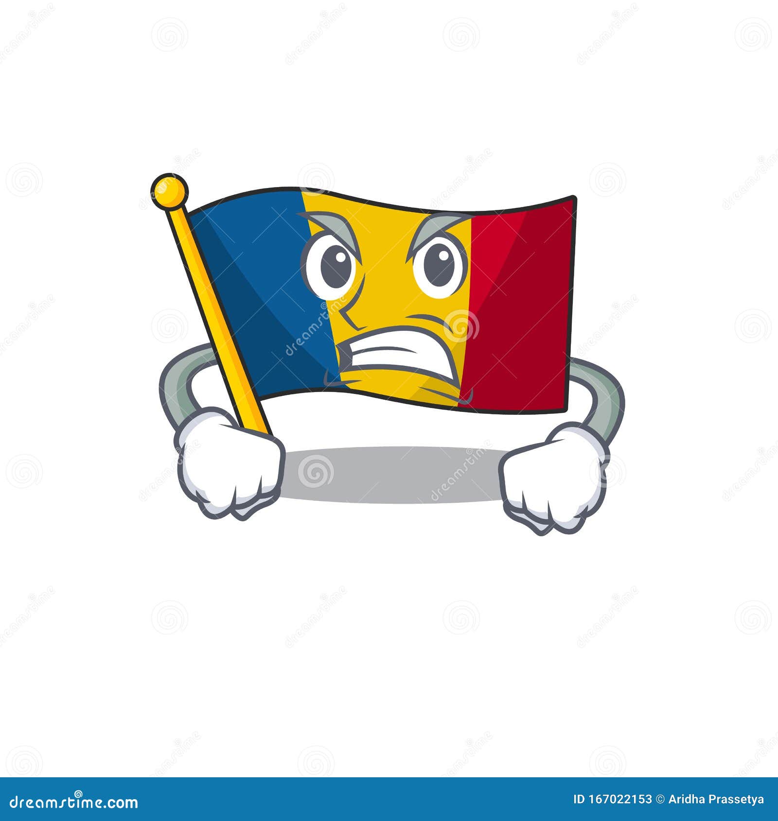 Angry Face Flag Chad Scroll Cartoon Character Design Stock Vector ...