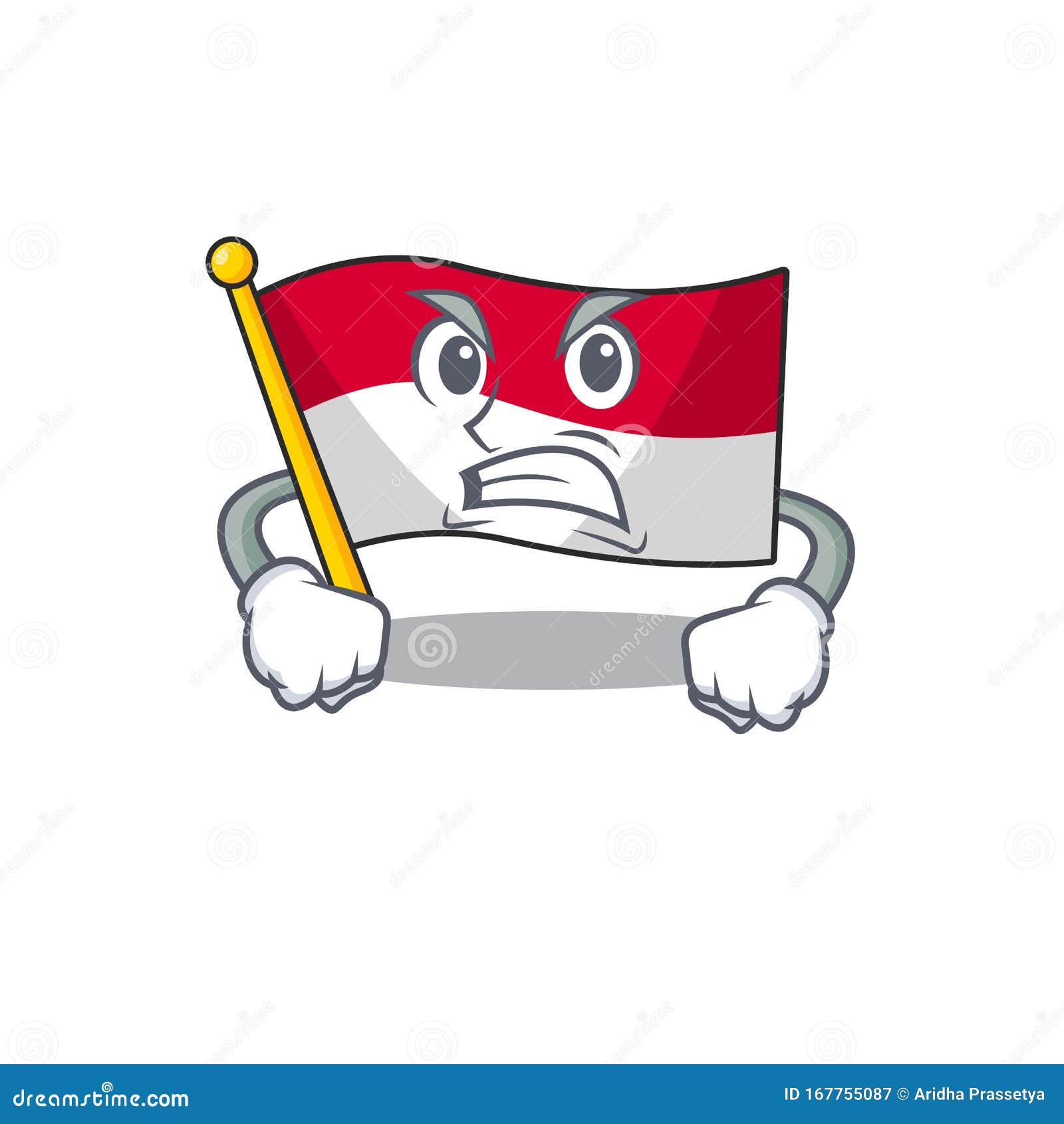 Angry Face Flag Monaco Scroll Cartoon Character Design Stock Vector ...