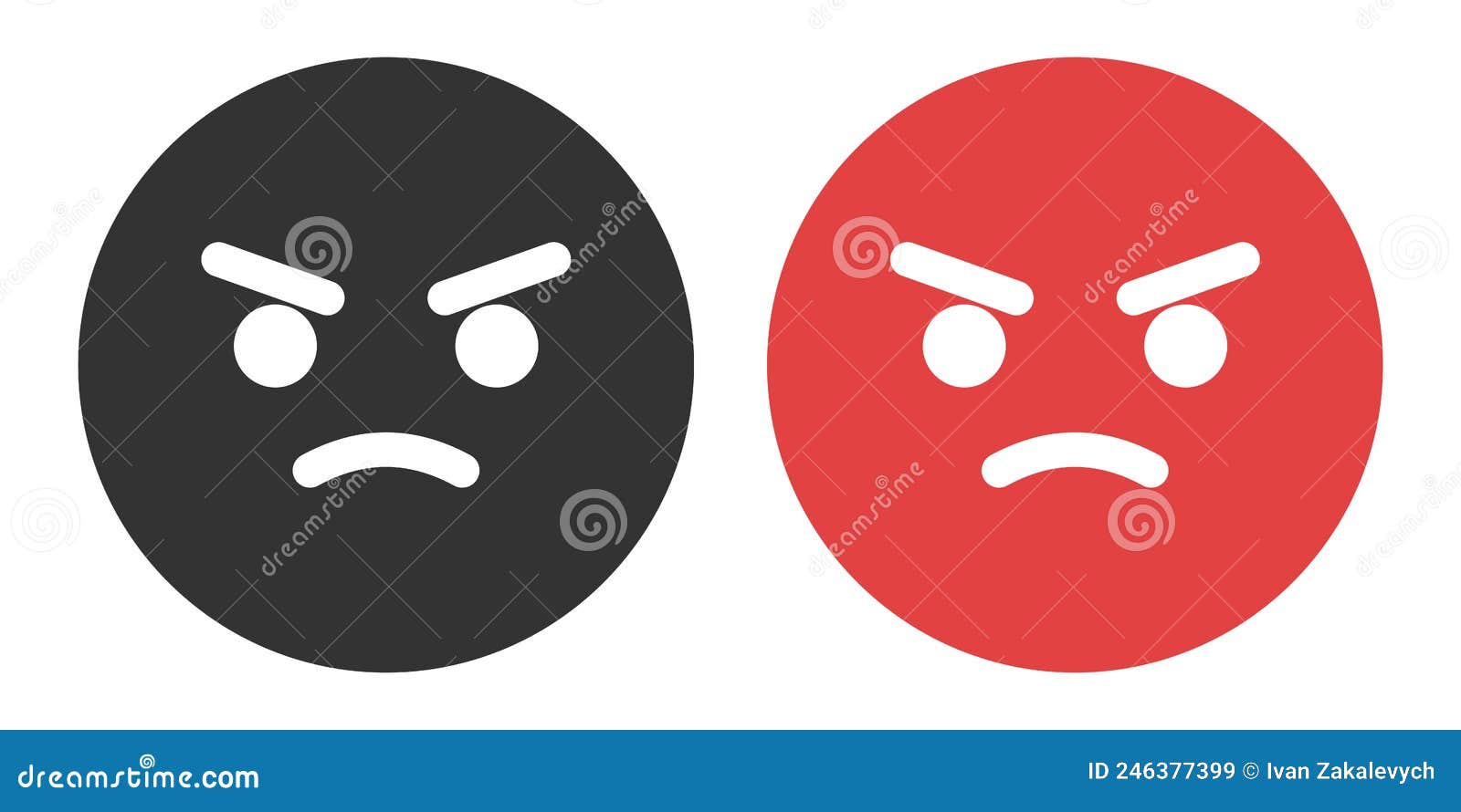 Angry Face Icon. Man Anger Symbol. Sign Grumpy Reaction Vector Stock ...