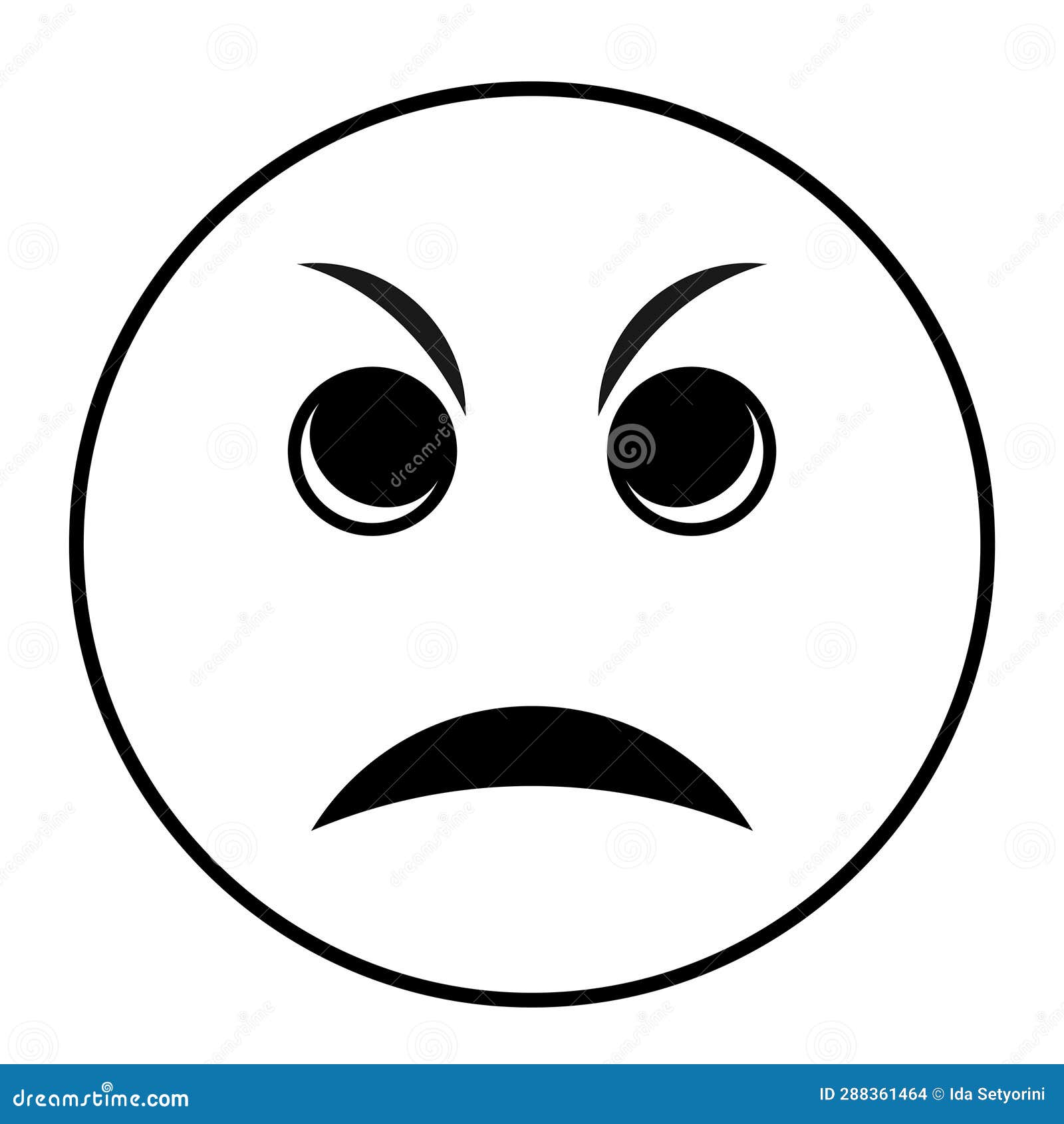 Angry face icon vector stock illustration. Illustration of vector ...