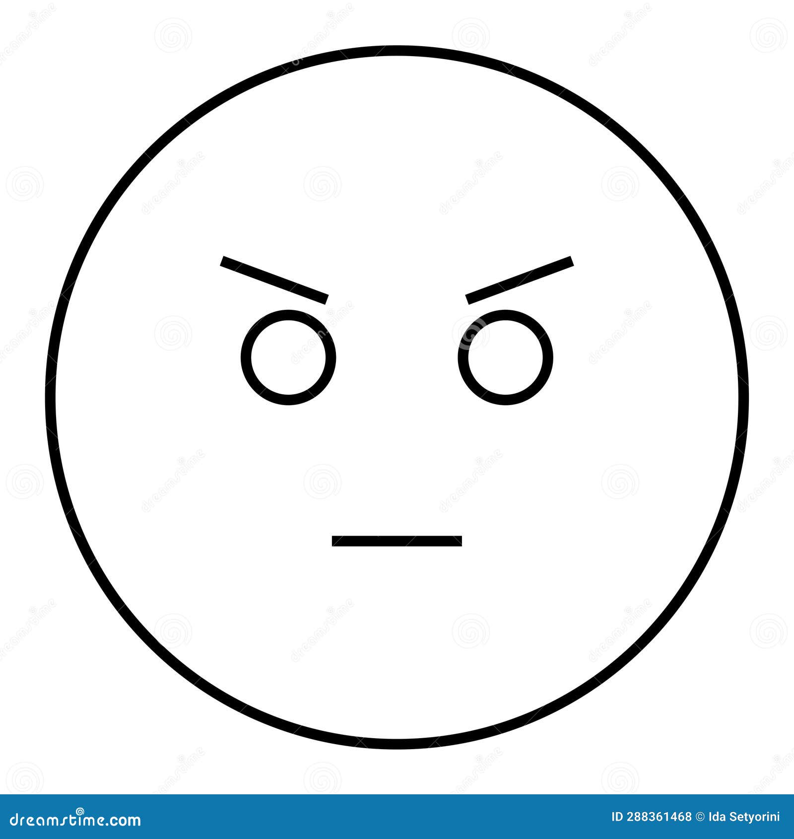Angry face icon vector stock illustration. Illustration of icon - 288361468