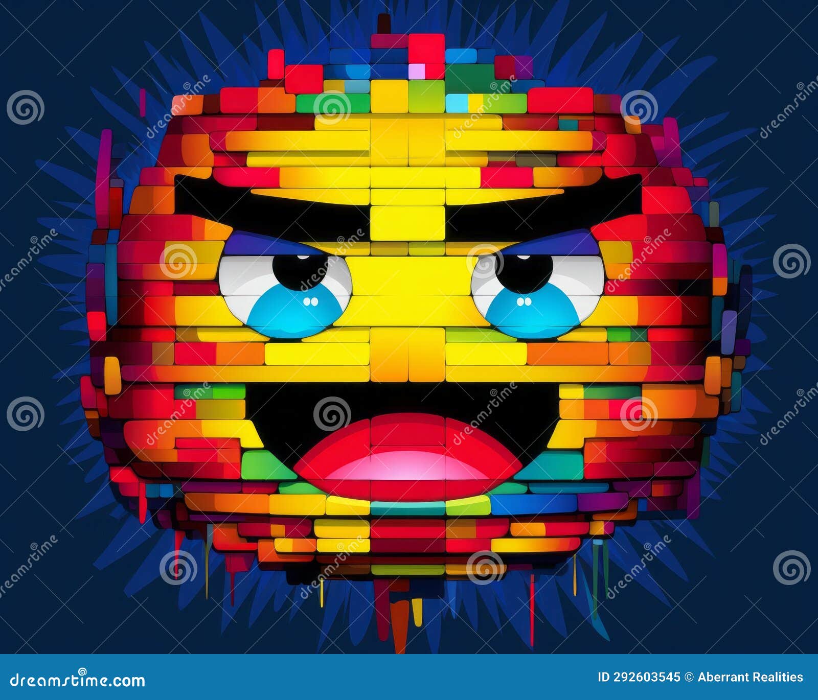 An Angry Face Made Out of Lego Bricks Stock Illustration - Illustration ...