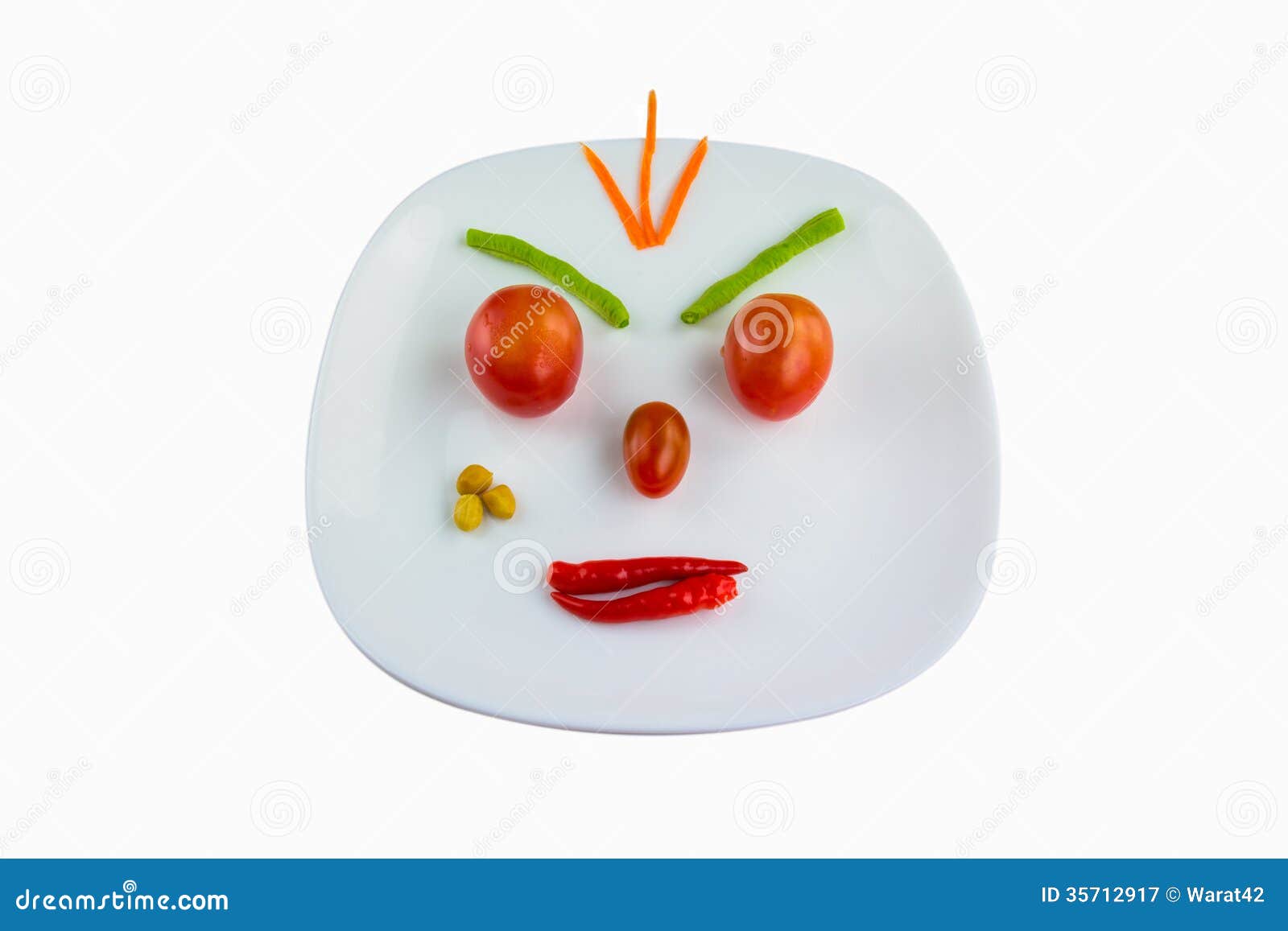 Angry Face Made of Vegetables Stock Image - Image of white, vegetarian ...