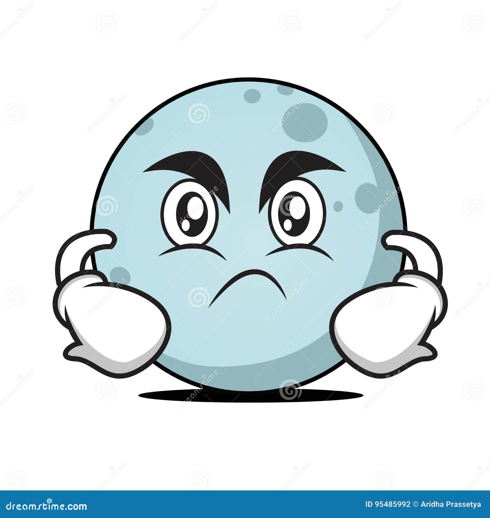 Angry Face Moon Cartoon Character Stock Vector - Illustration of circle ...