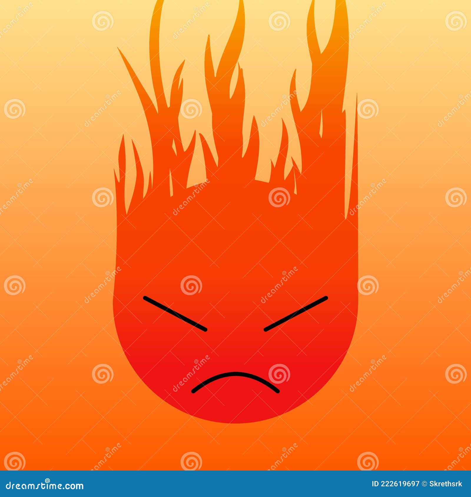 Angry Face in Red with Fire 08 Stock Vector - Illustration of icon ...