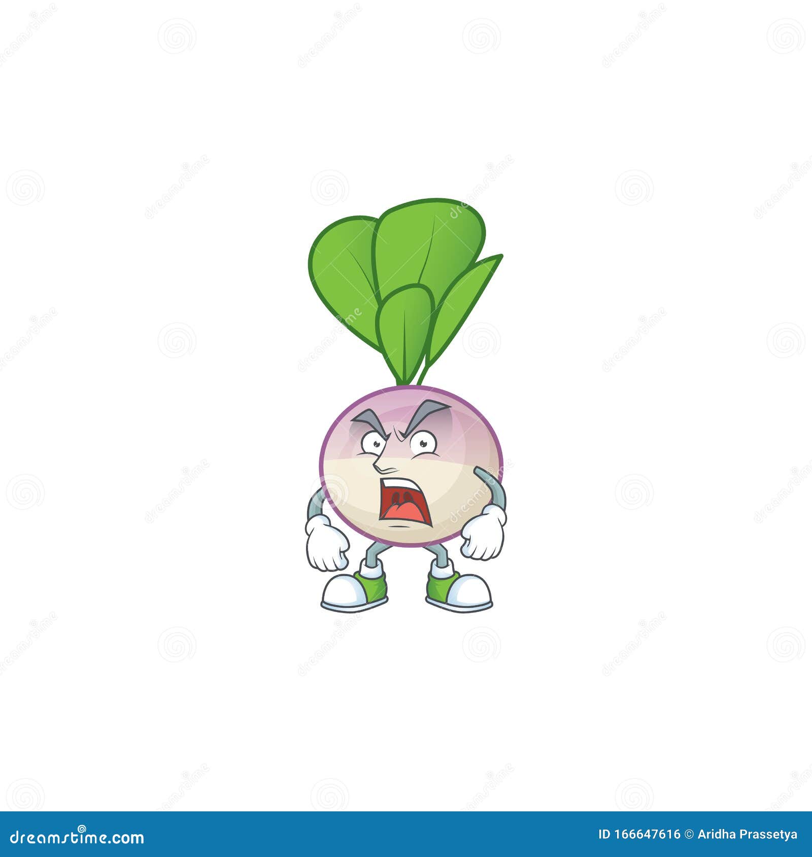 Angry Face of Turnip Cartoon Character Style Stock Vector ...