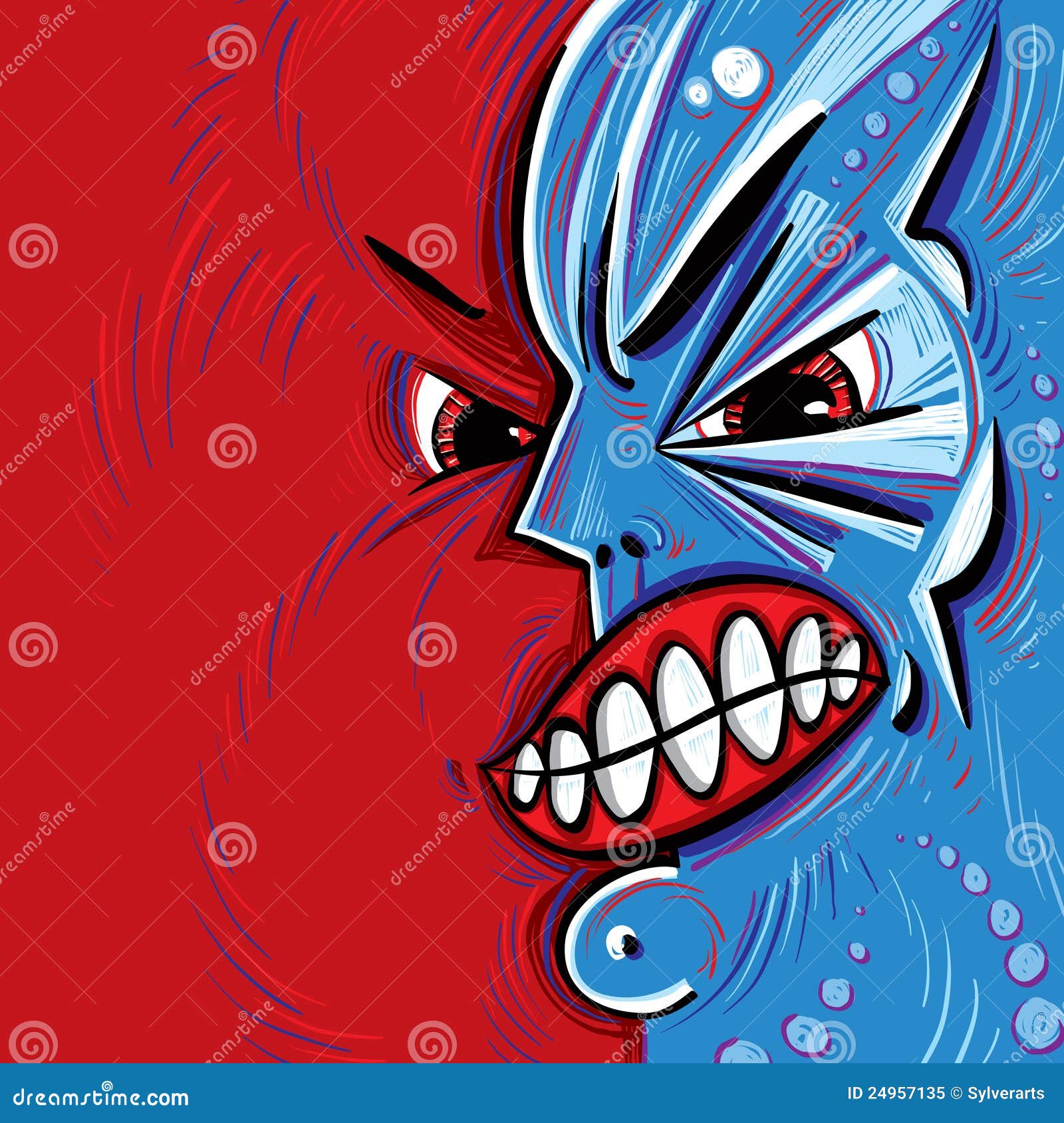 Angry face vector cartoon. stock vector. Illustration of emotion - 24957135