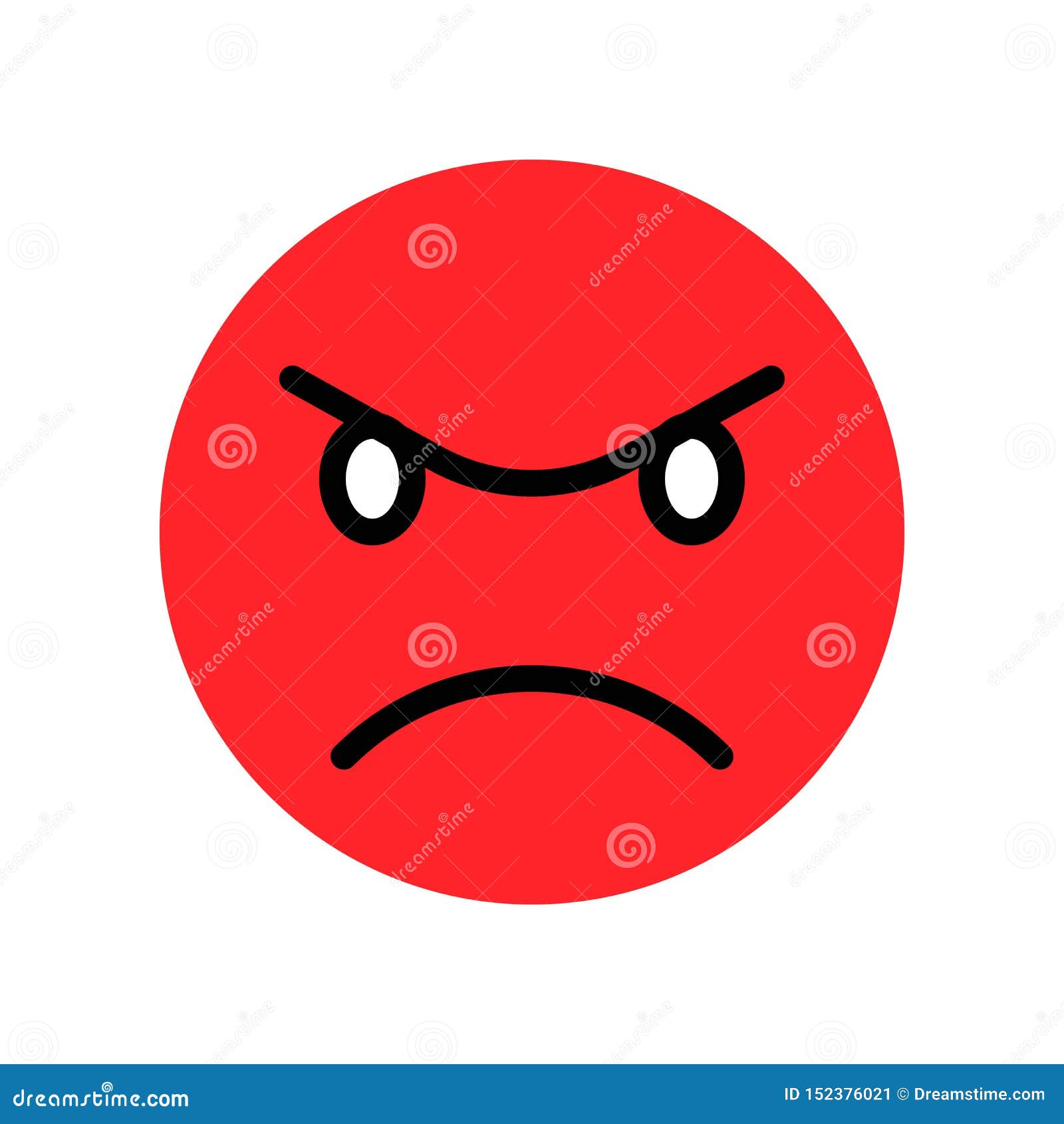 Angry Face Vector Illustration, Isolated Flat Style Icon Stock Vector ...