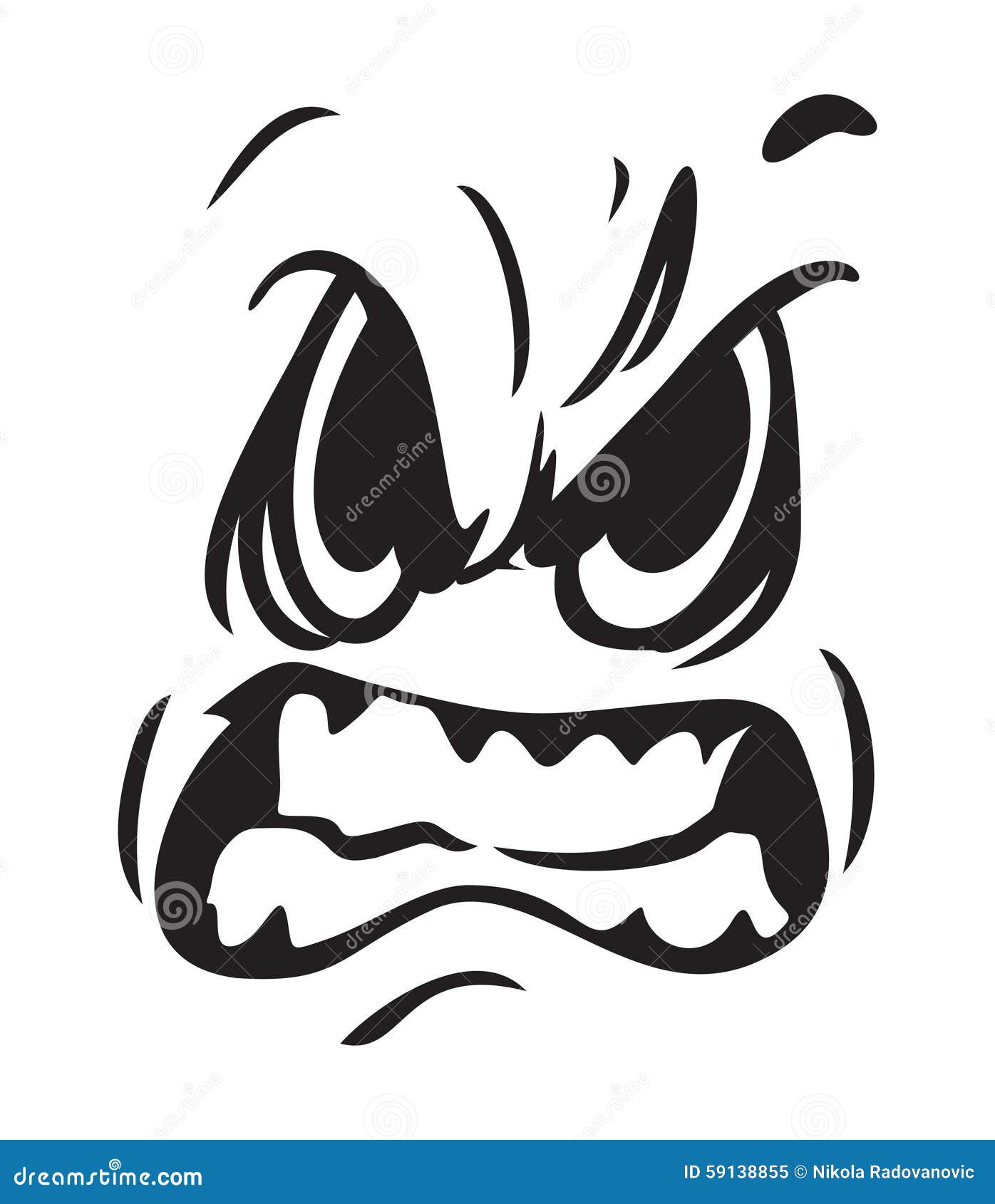 Angry face stock vector. Illustration of cartoon, expression - 59138855