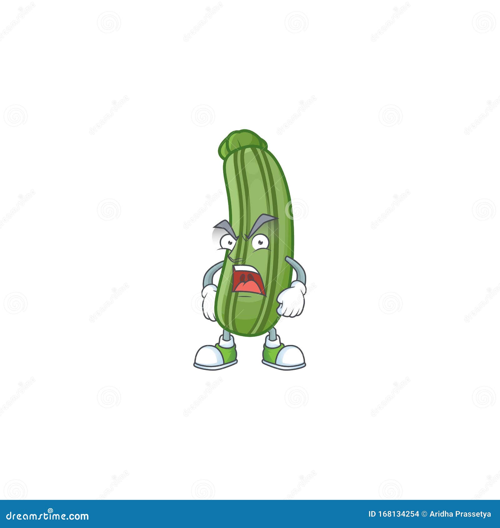 Angry Face of Zucchini Cartoon Character Style Stock Vector ...