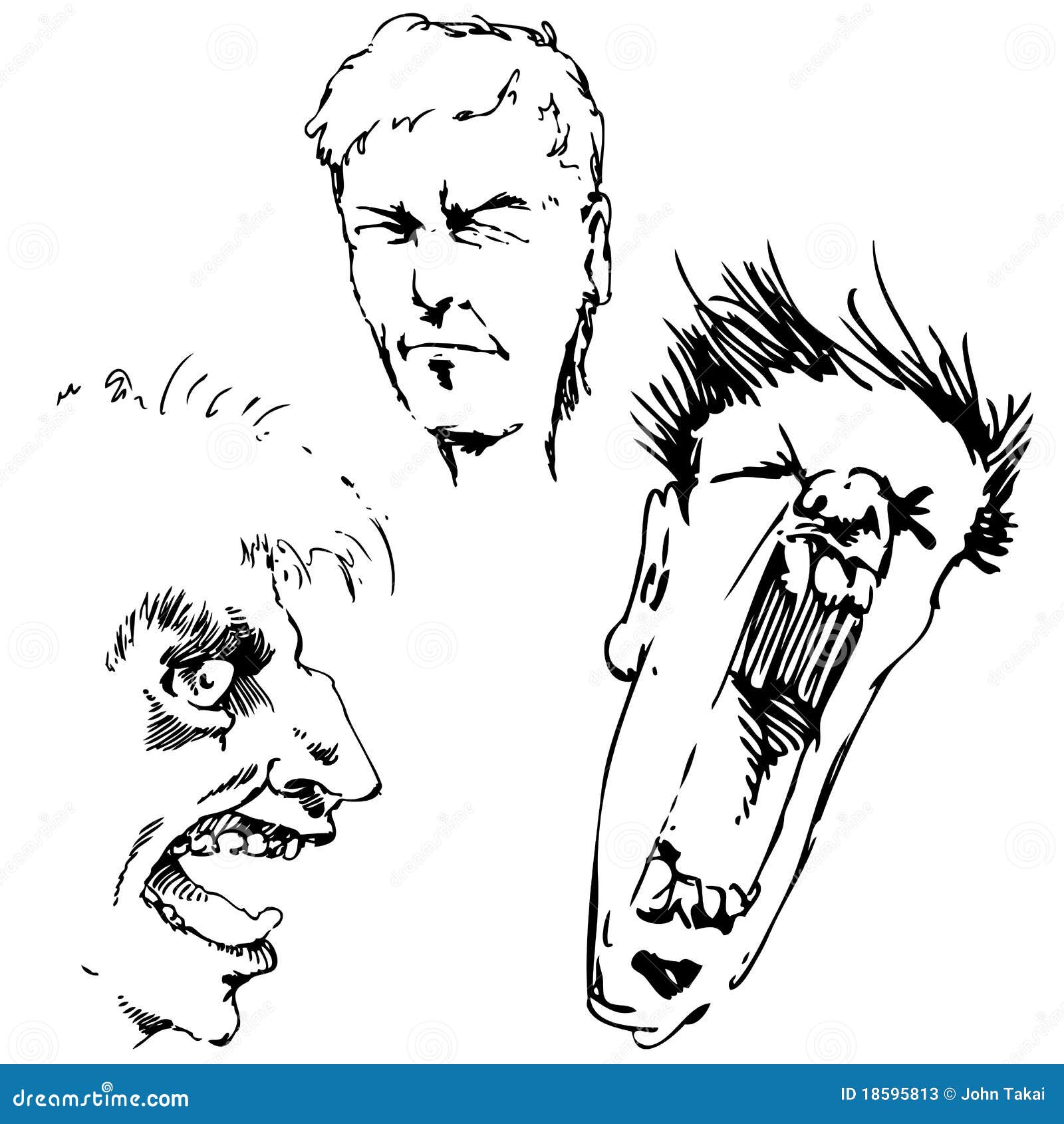 6 Angry Faces Vector Illustration | CartoonDealer.com #2505608
