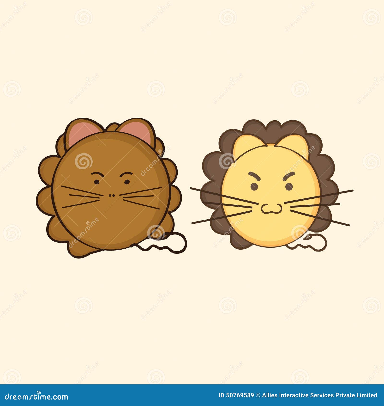 Confused Lion Flat Cartoon Stylized Vector Illustration | CartoonDealer ...