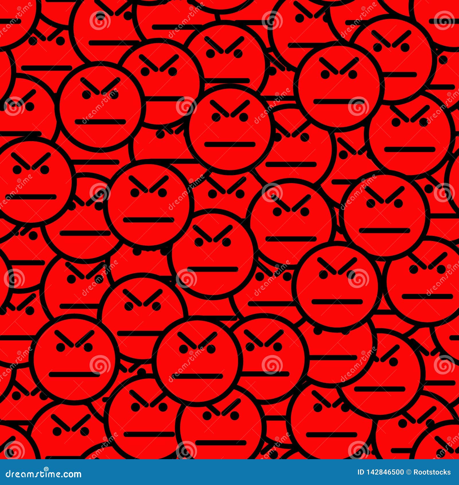 Angry Faces Seamless Pattern Stock Vector - Illustration of icon ...